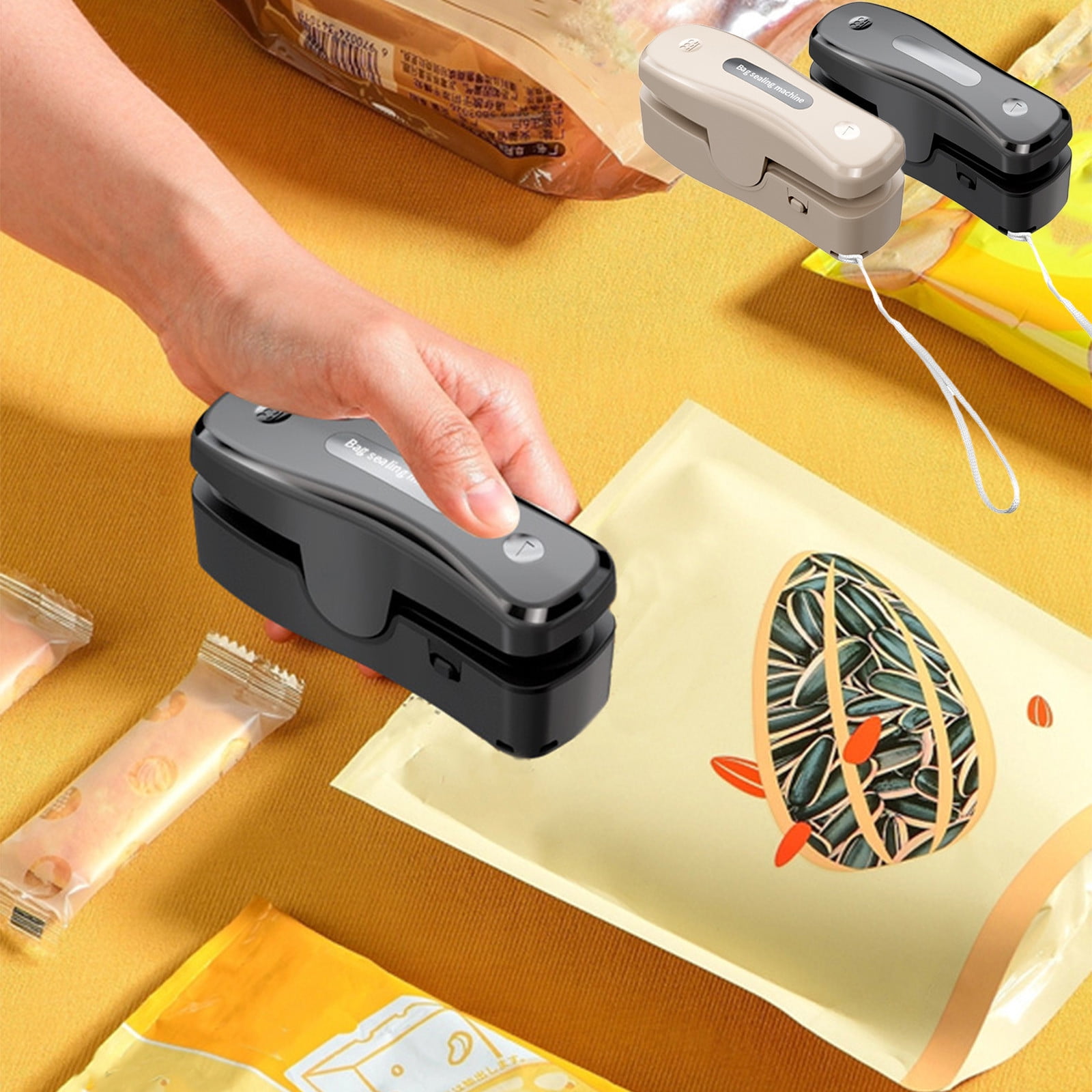 Mini Bag Sealer, Handheld Plastic Bag Vacuum, Rechargeable Heat Seal ...