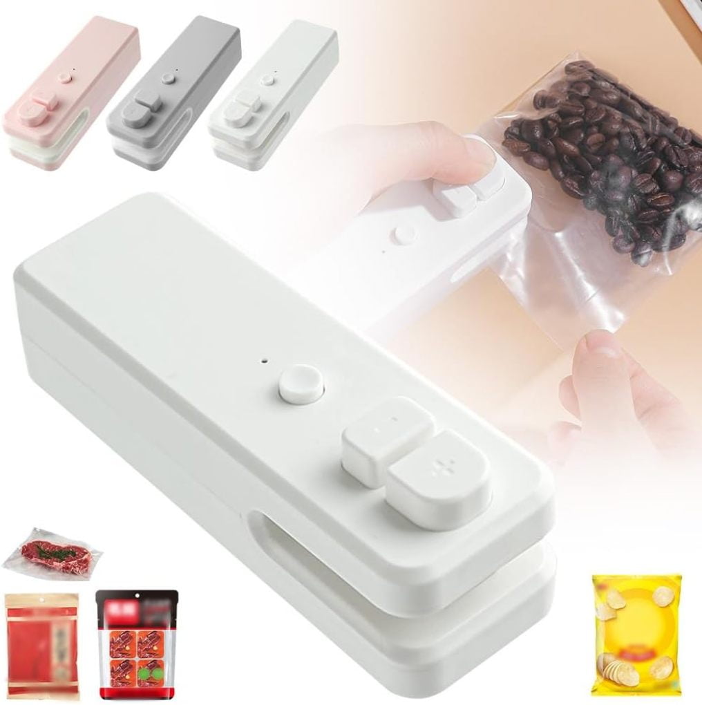 Mini Bag Sealer Heat Seal Tool, Upgraded 2 in 1 Rechargeable Portable ...