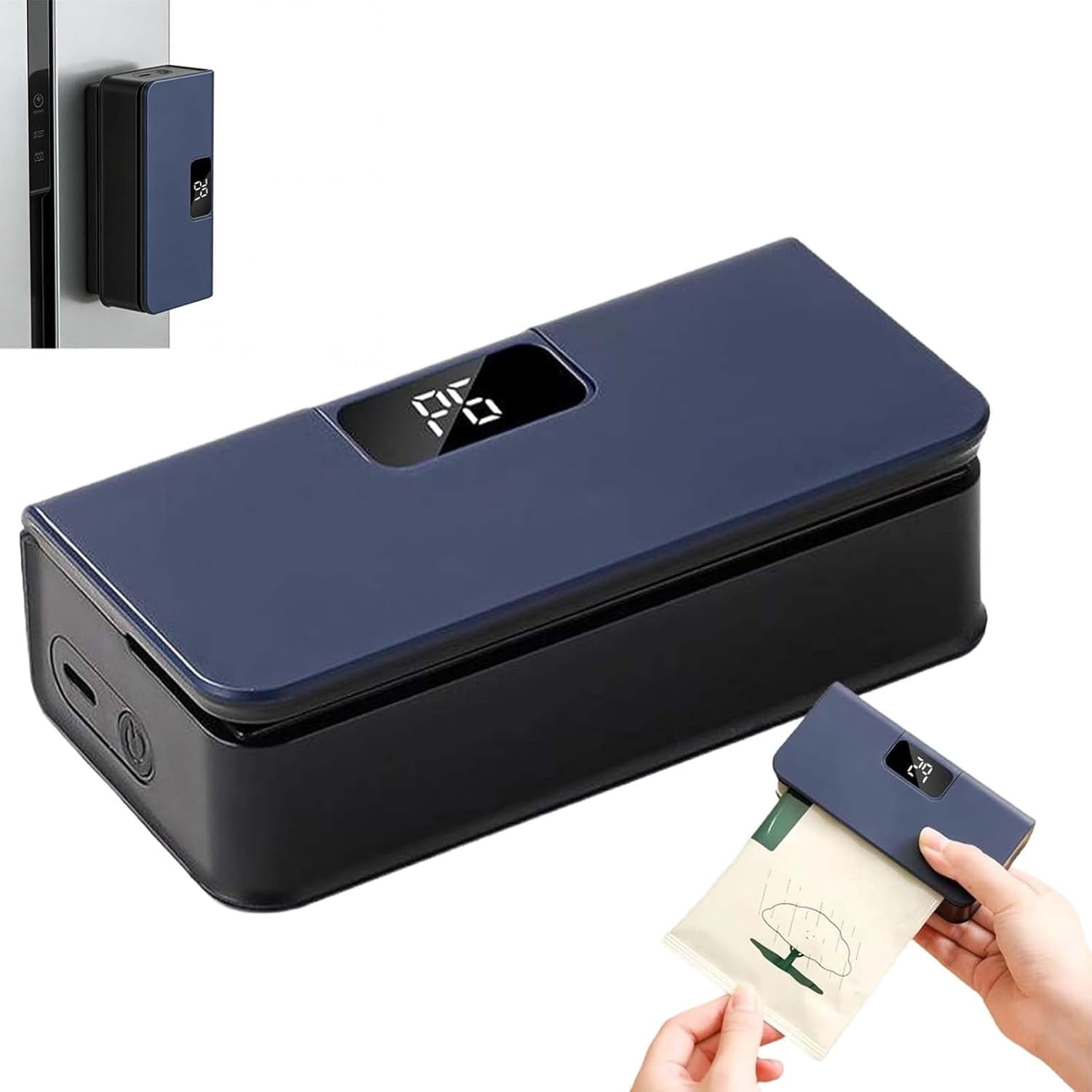 Mini Bag Sealer USB-C Rechargeable Handheld with 6-Level Adjustable ...