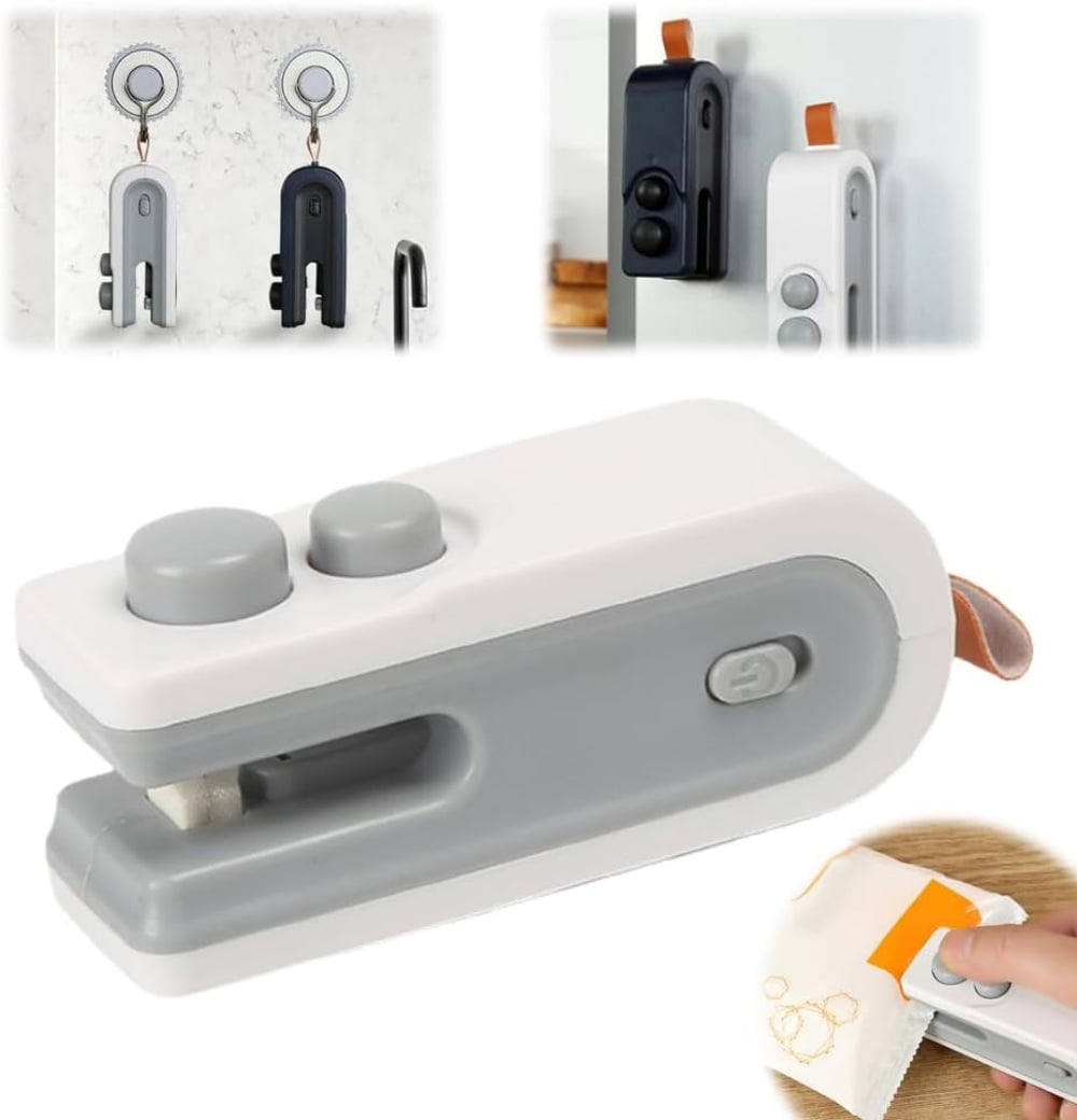 Mini Bag Sealer, Upgrade 2 in 1 USB Rechargeable Chip Bag Sealer Heat ...