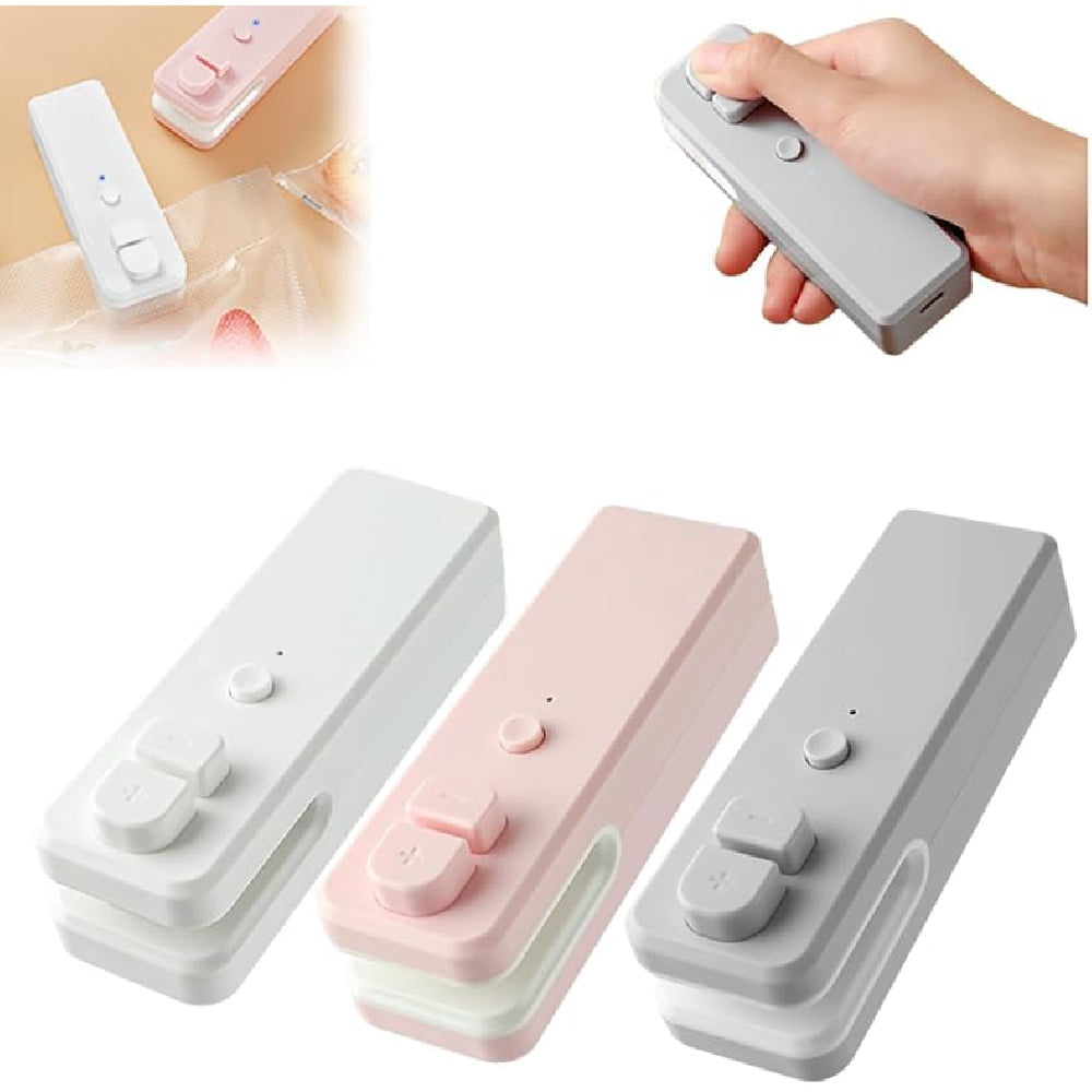 Mini Bag Sealer, Upgrade USB rechargeable Bag Sealer 2 in 1 Bag Sealer ...