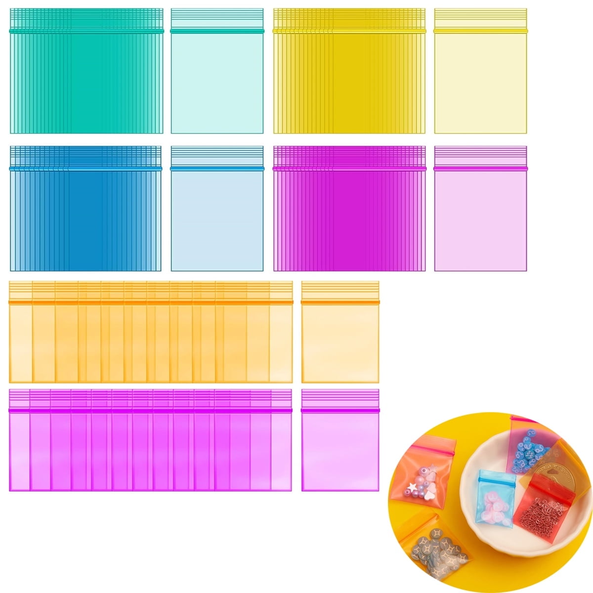 Mini Bags,Tutuviw 200Pcs Small Plastic Seal Bags, Jewelry Bags, Small ...