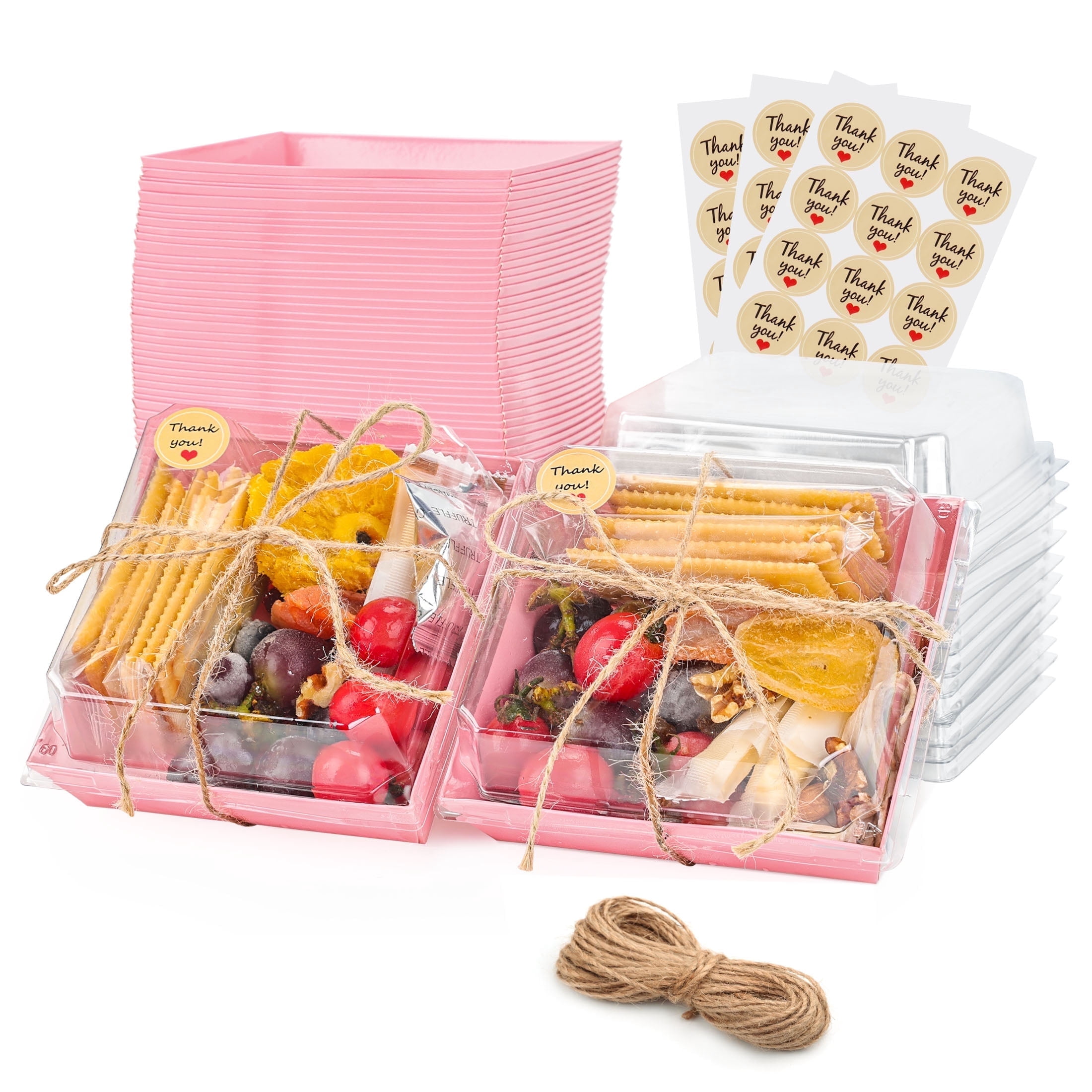 Mini Bakery Boxes with Clear Lids, 5.3x4.9x2.5 Inch Charcuterie and ...