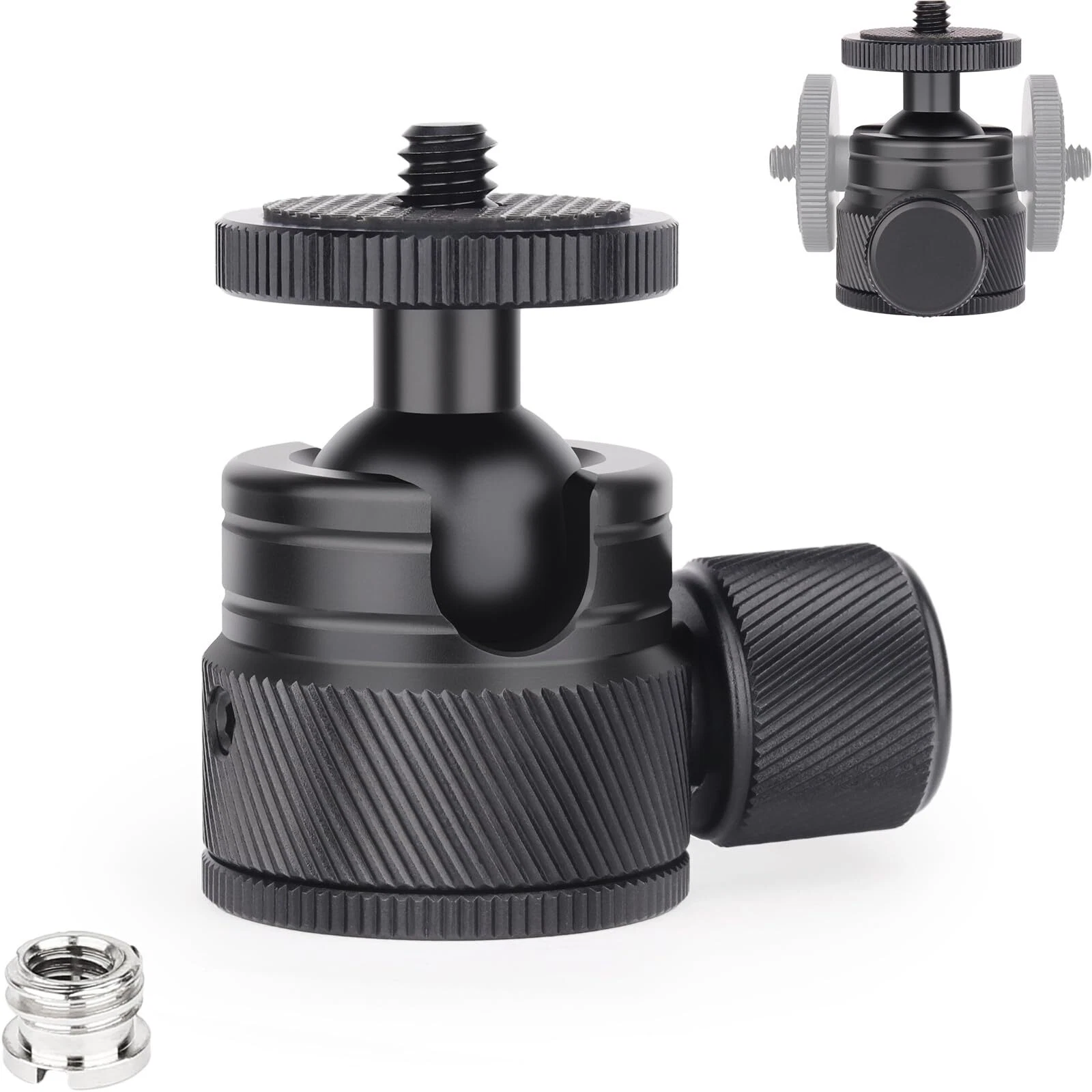 Mini Ball Head C19 Mount Tripod Headcnc Metal Low Profile Ballhead 360 ...
