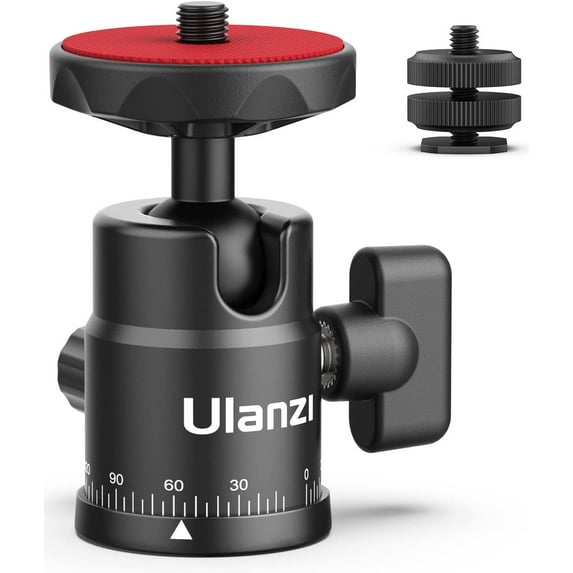 Mini Ball Head, H28 Panoramic Tripod Head + Dual Hot Shoe Mount DSLR ...