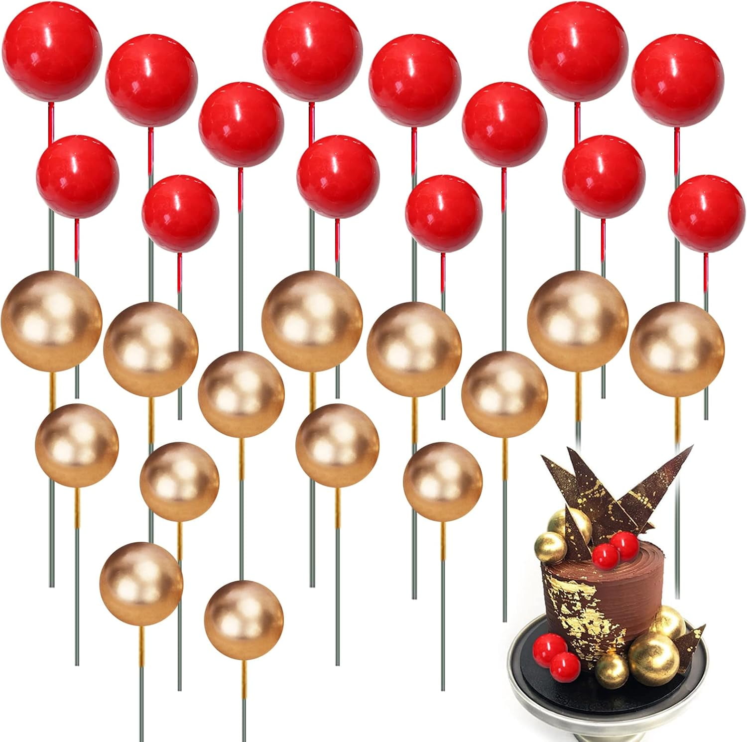 Mini Balloon Cake Topper, 86 PCS Ball Cake Cupcake Toppers, DIY Cake ...