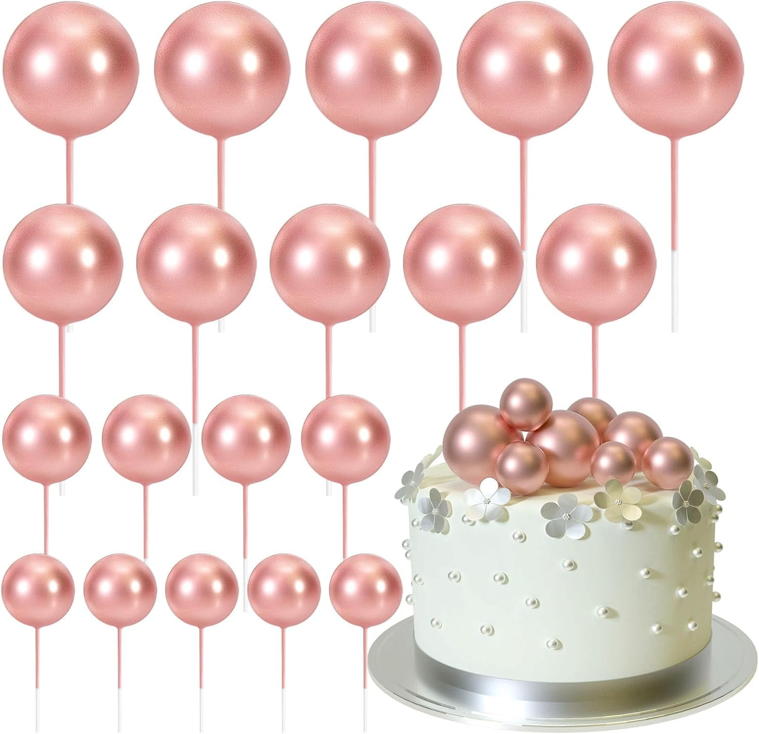 Mini Balloons Cake Topper Sticks,Ball Cake Picks,Cake Insert Toppers ...