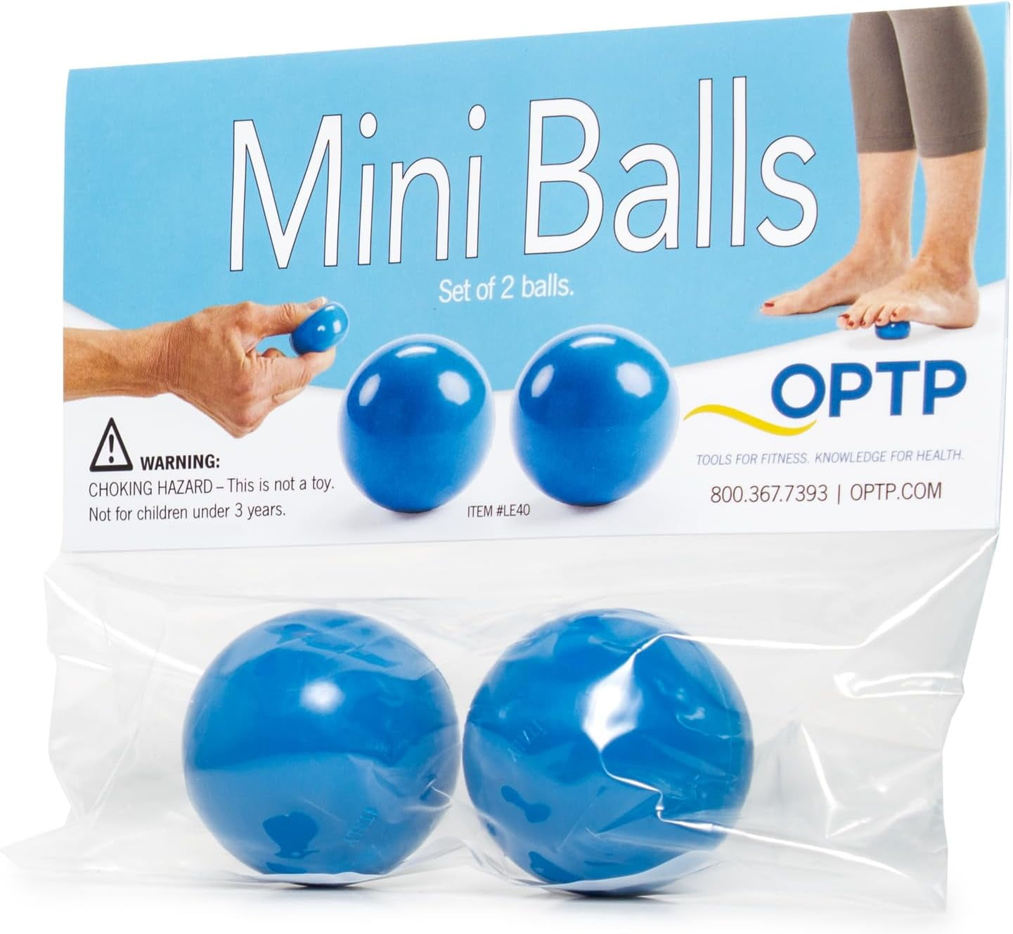 Mini Balls - Vinyl Air-Filled Self-Massage Ball Set (2 Piece) for Hand ...