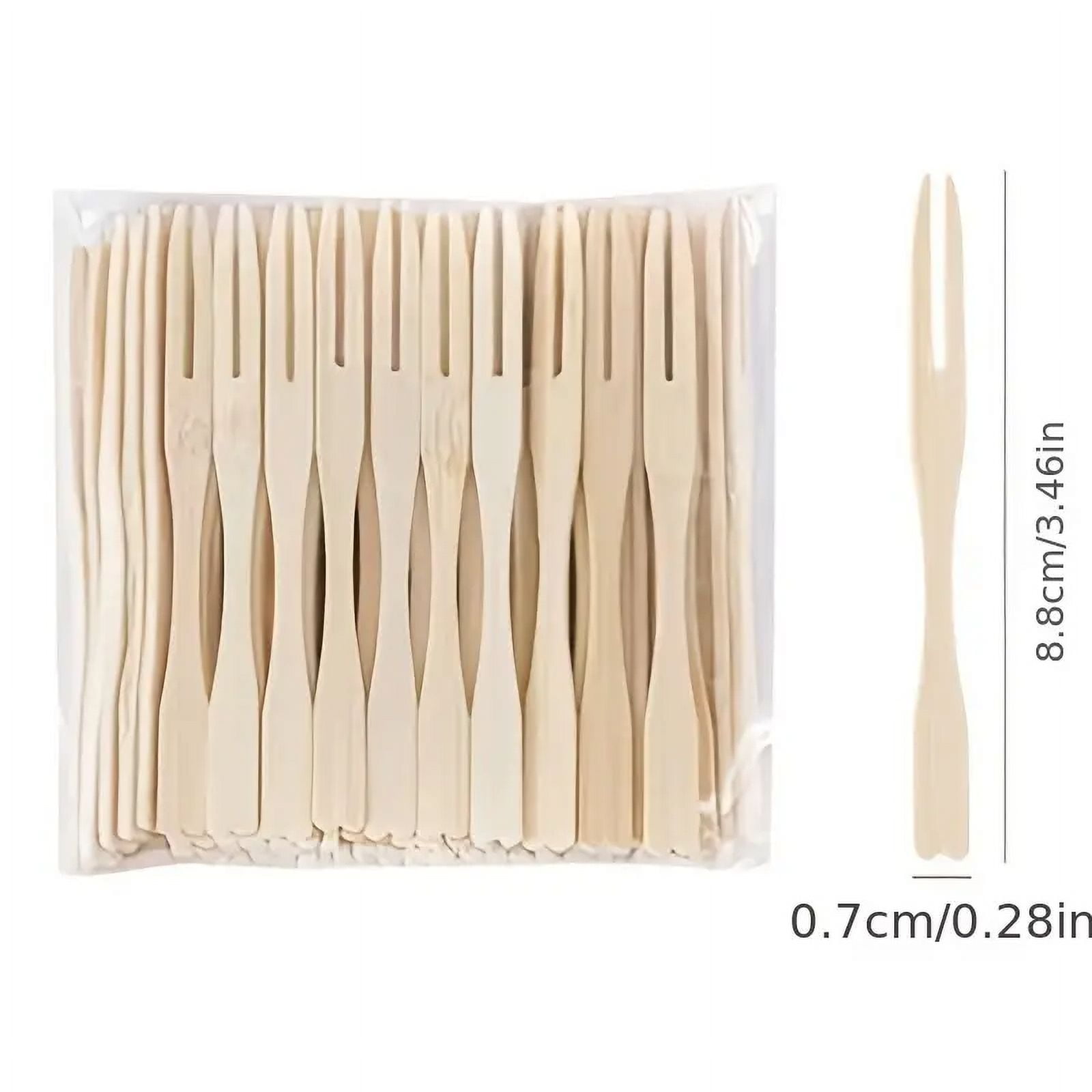 Mini Bamboo Forks 3.5 Inches, Small Forks Dessert, Cocktail Forks ...