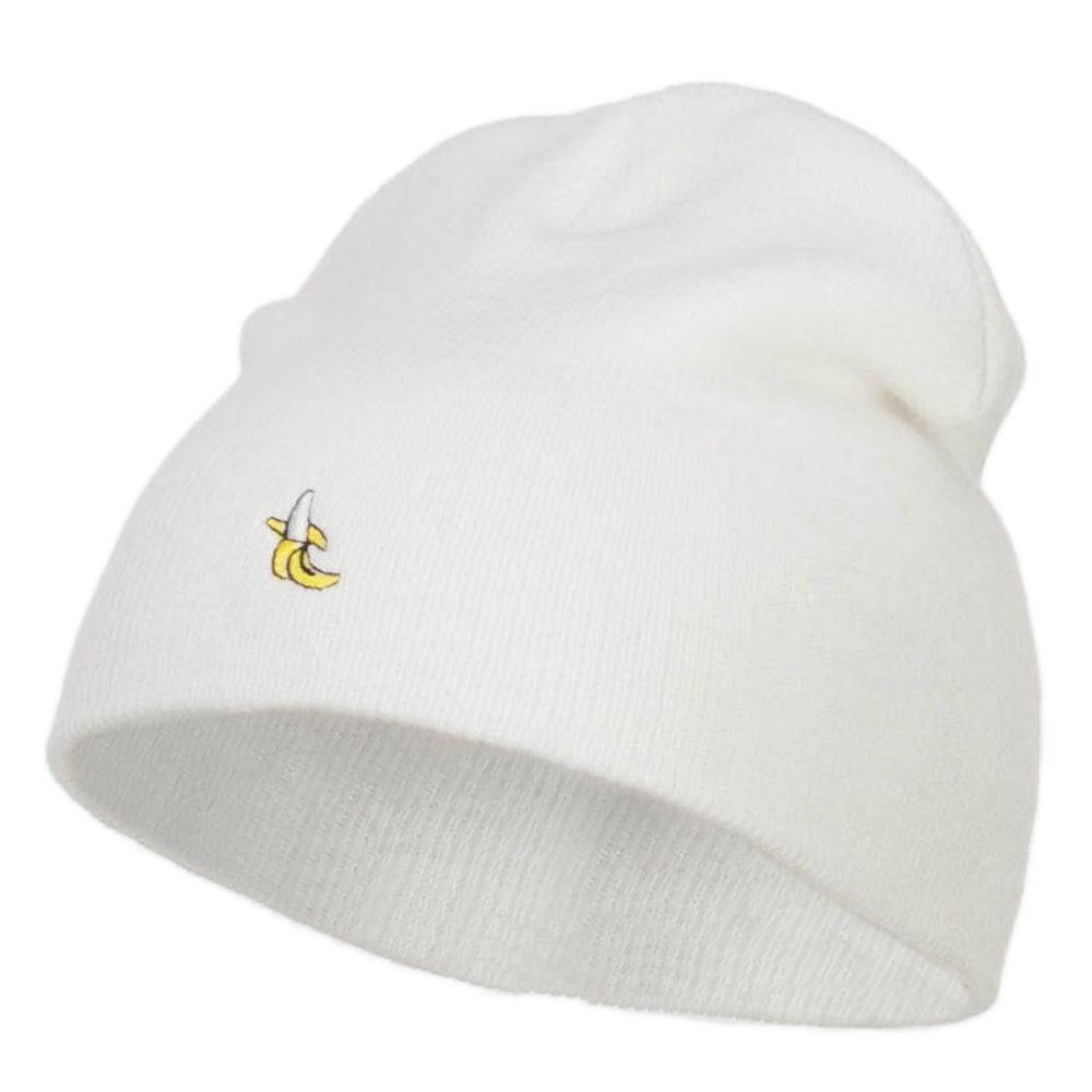 Mini Banana Embroidered Short Beanie - White OSFM - Walmart.com