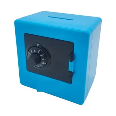 Blue 7" Glitter Locker Metal Safe Money Coin Bank with 2 Keys - Walmart.com