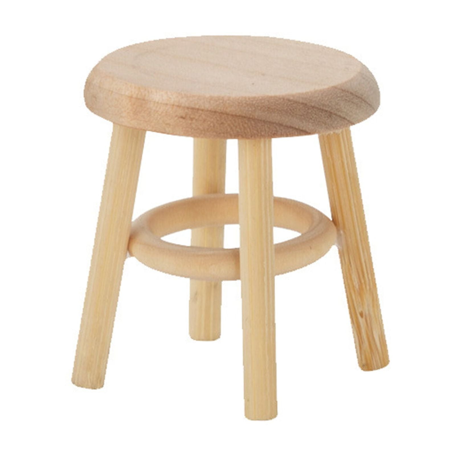 Mini Bar Stool Cute Realistic Wood Miniature Stool Toy for Doll House ...