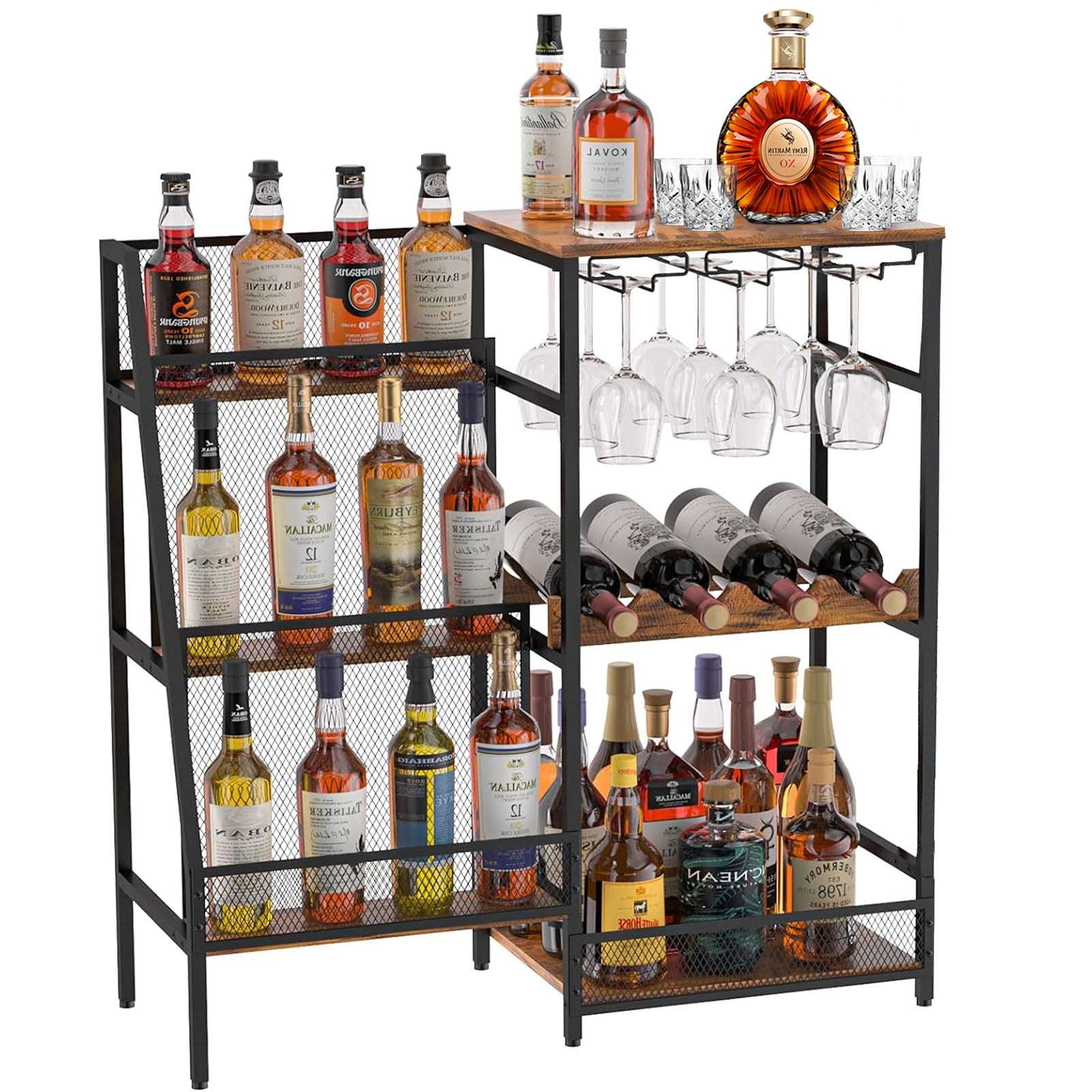 Mini Bars for Home, Free Standing Floor Liquor Cabinet, Liquor Stand ...
