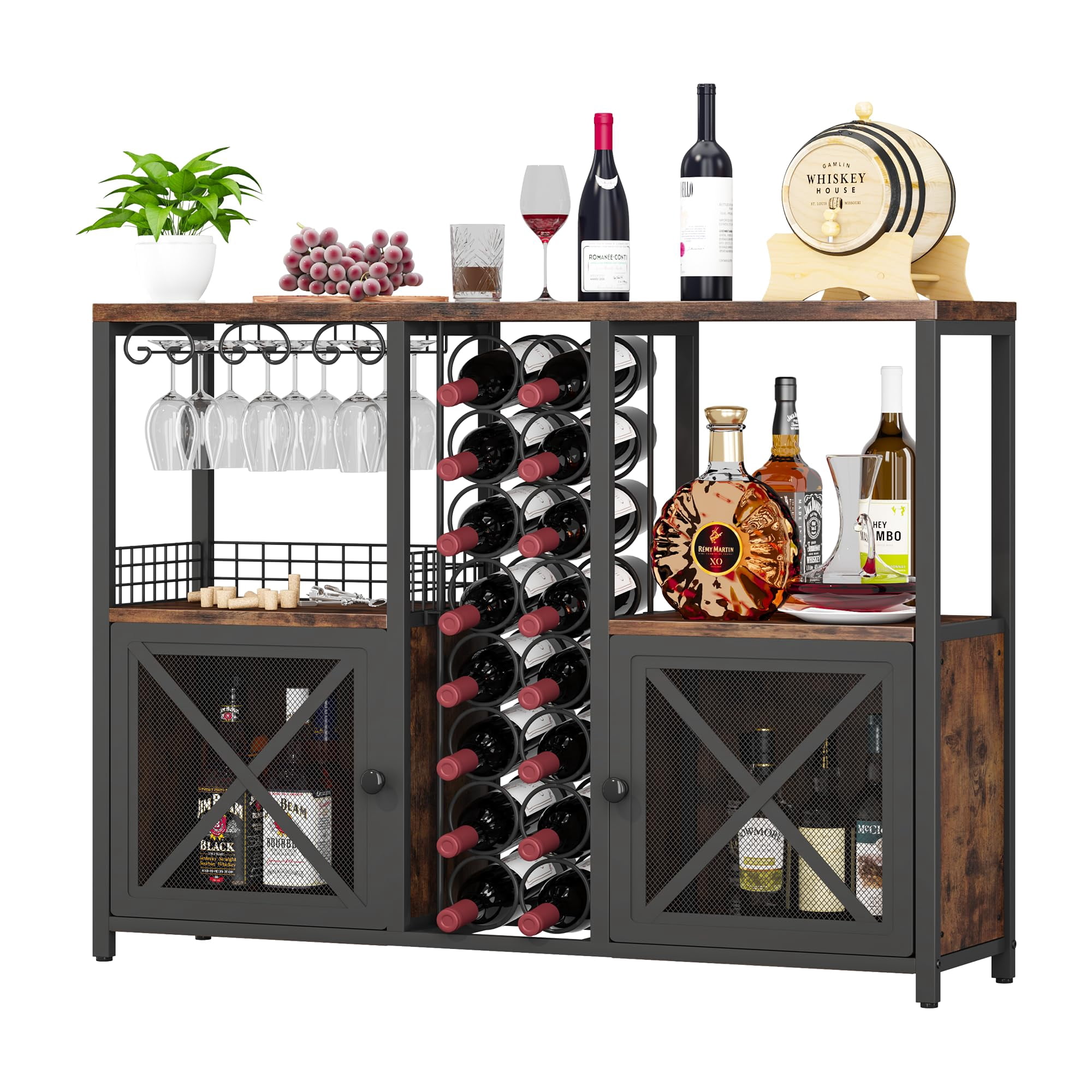 Mini Bars for Home, Wooden Coffee Bar Cabinet, Modern Liquor Cabinet ...