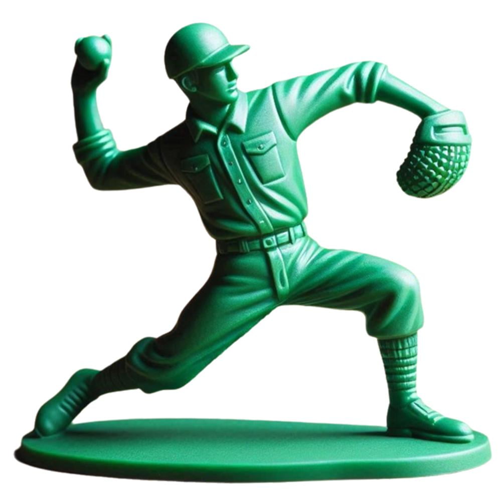 Mini Baseball Player Figurines Toy,Green Baseball Players Pitcher ...