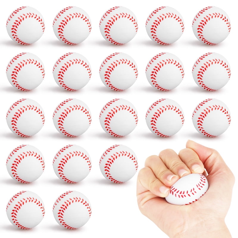 Mini Baseball Stress Ball 20 Packs Baseball Party Favors Small Foam ...