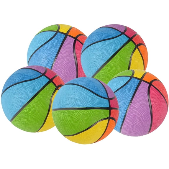 "Kids Mini Size Basketball (5 Pack) 7"" Assorted Rainbow Colors Indoor ...