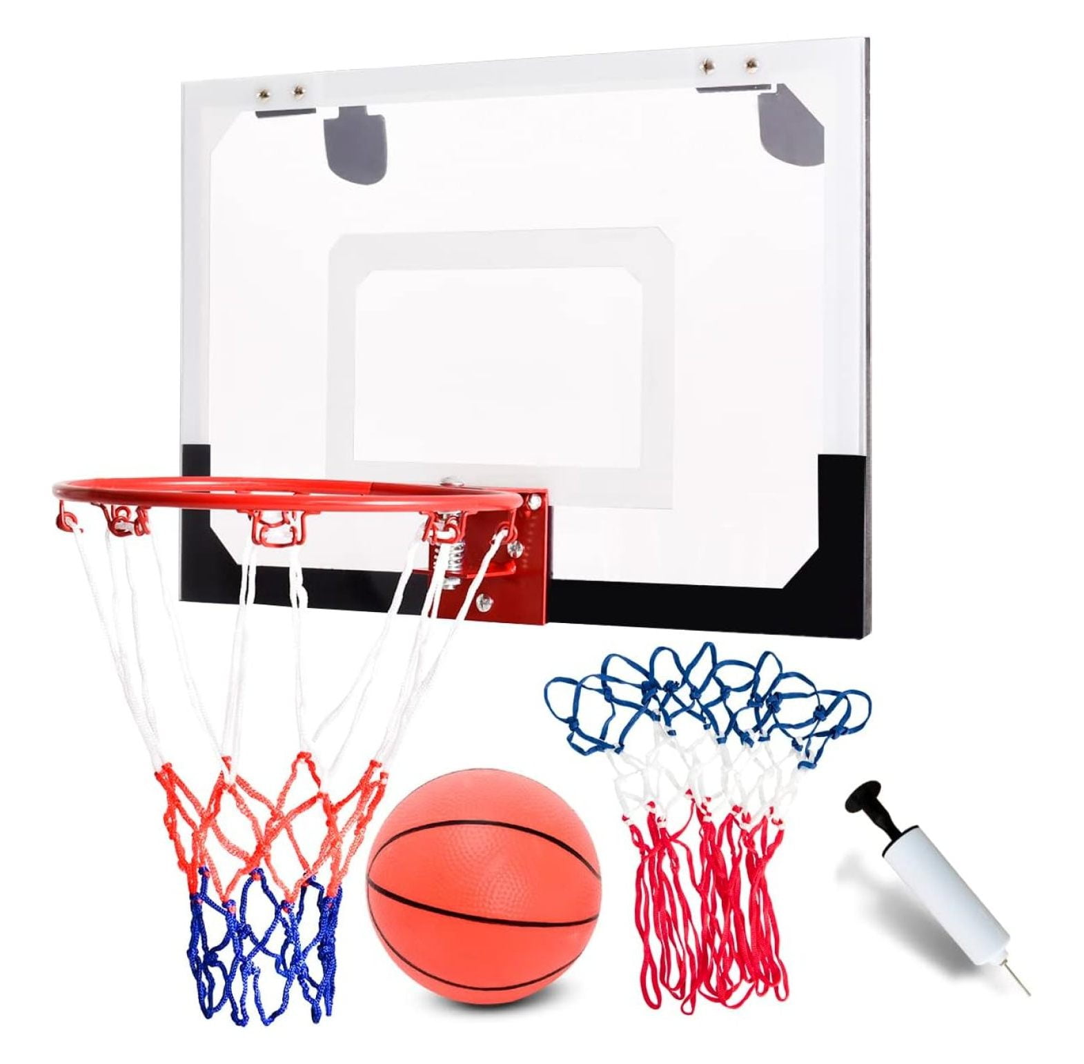 Mini Basketball Hoop 18” x 12” Over-The-Door Basketball Backboard ...