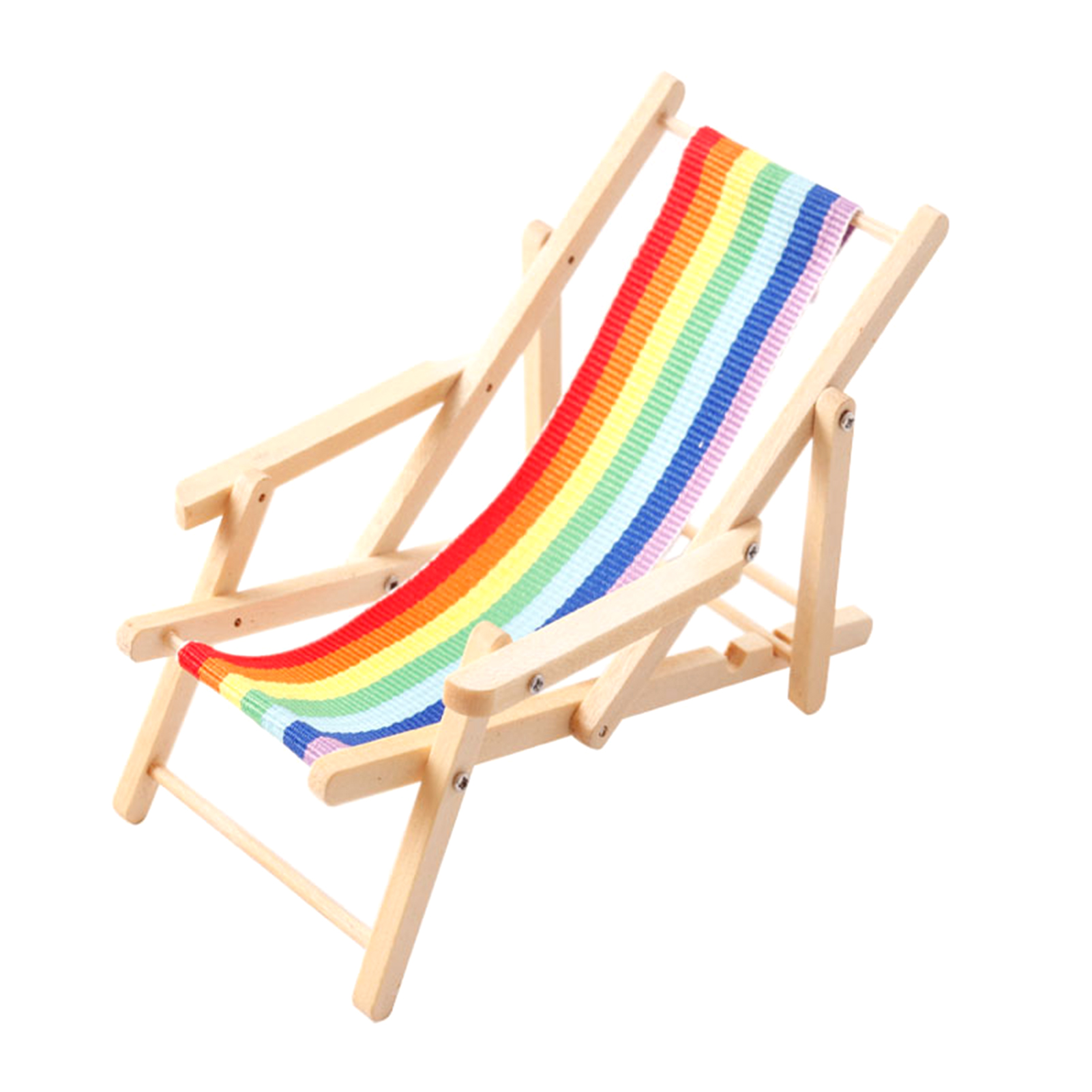 Mini Beach Chair Dollhouse Decoration Realistic Foldable Rainbow ...