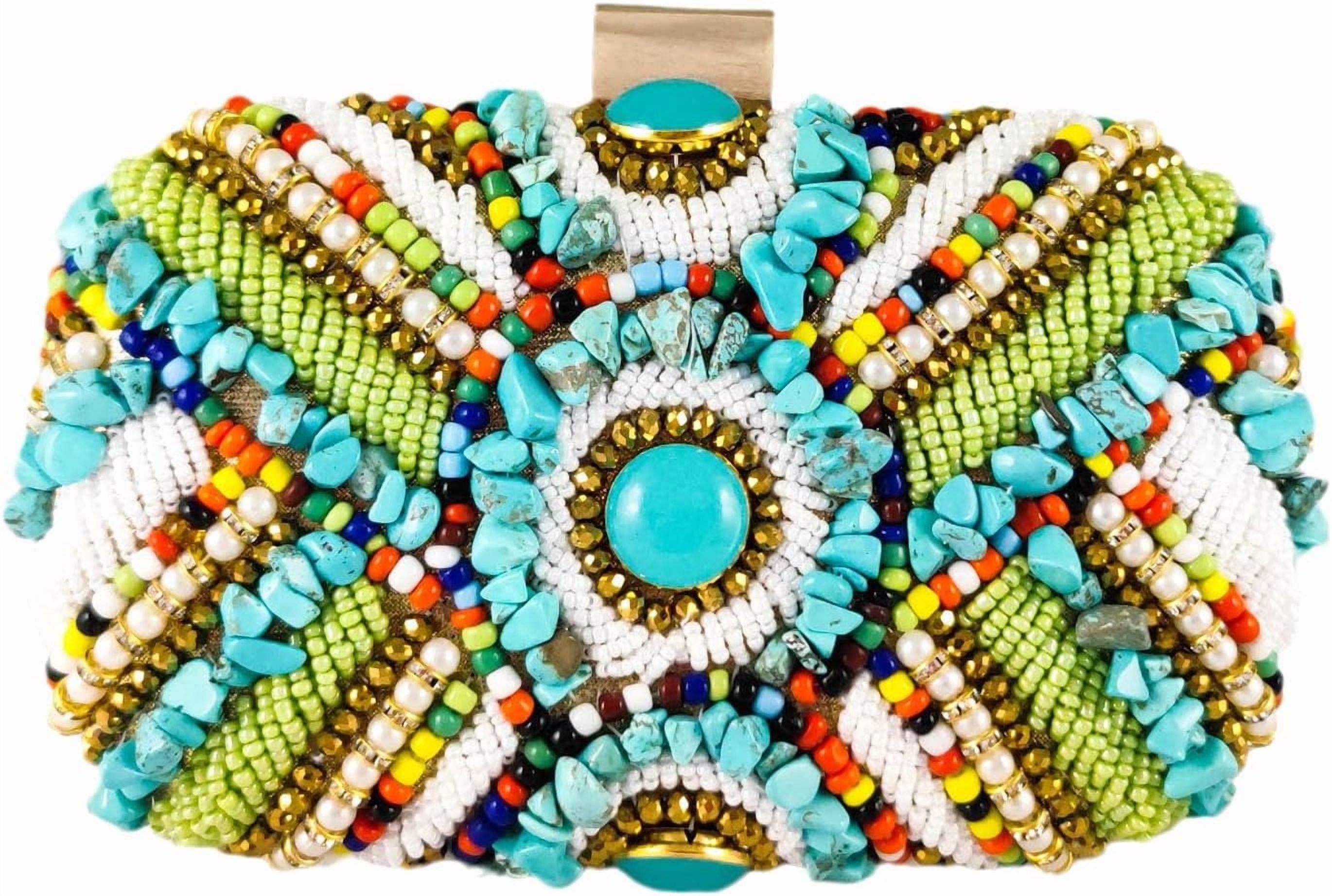 Mini Beaded Clutch Purses for Women Formal, Wedding Guest Pearl Evening ...