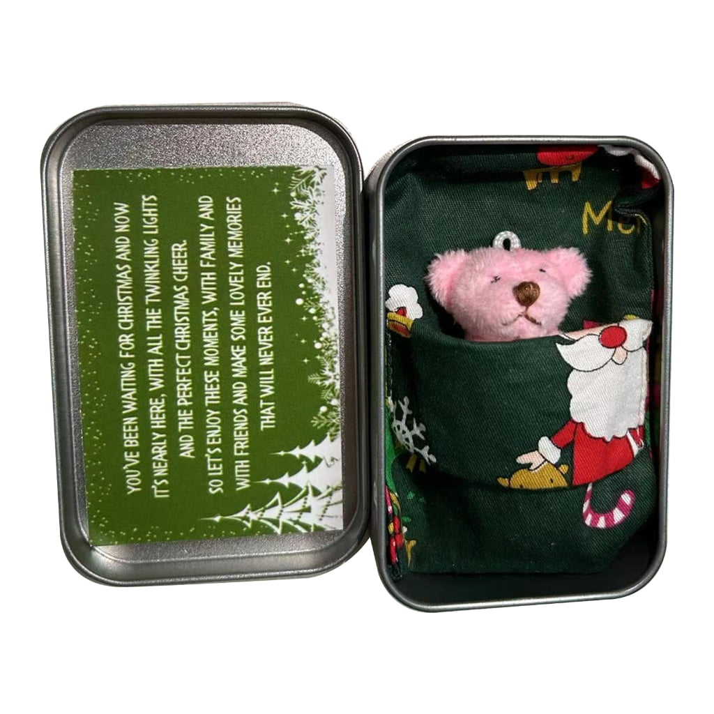 Mini Bear Pocket Bear Hug Tin Box Stuffed Toy with Greeting Cards Quilt ...