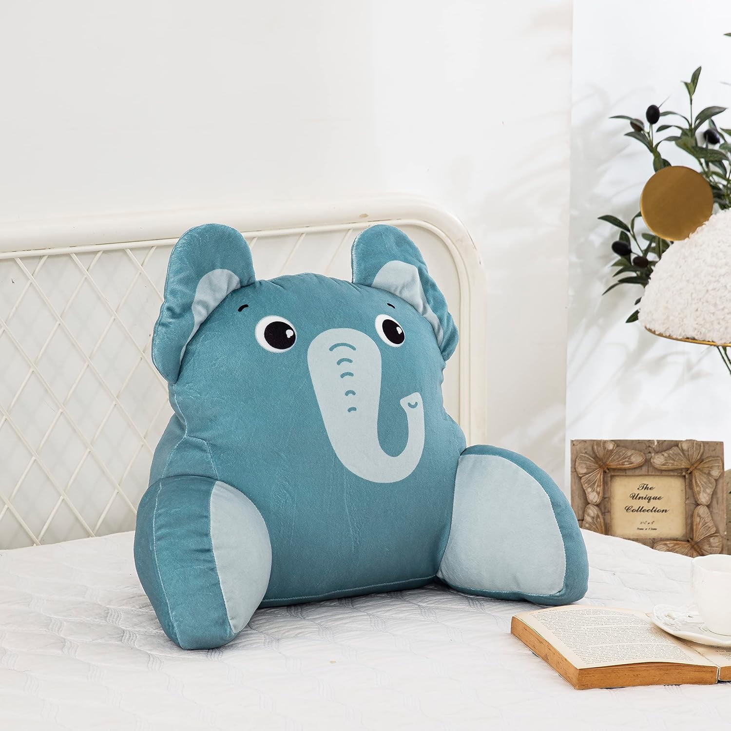 Mini Bedrest Lounge Pillow with Arms, Prop Up Elephant Bed Rest Pillows for Sitting in Bed ...