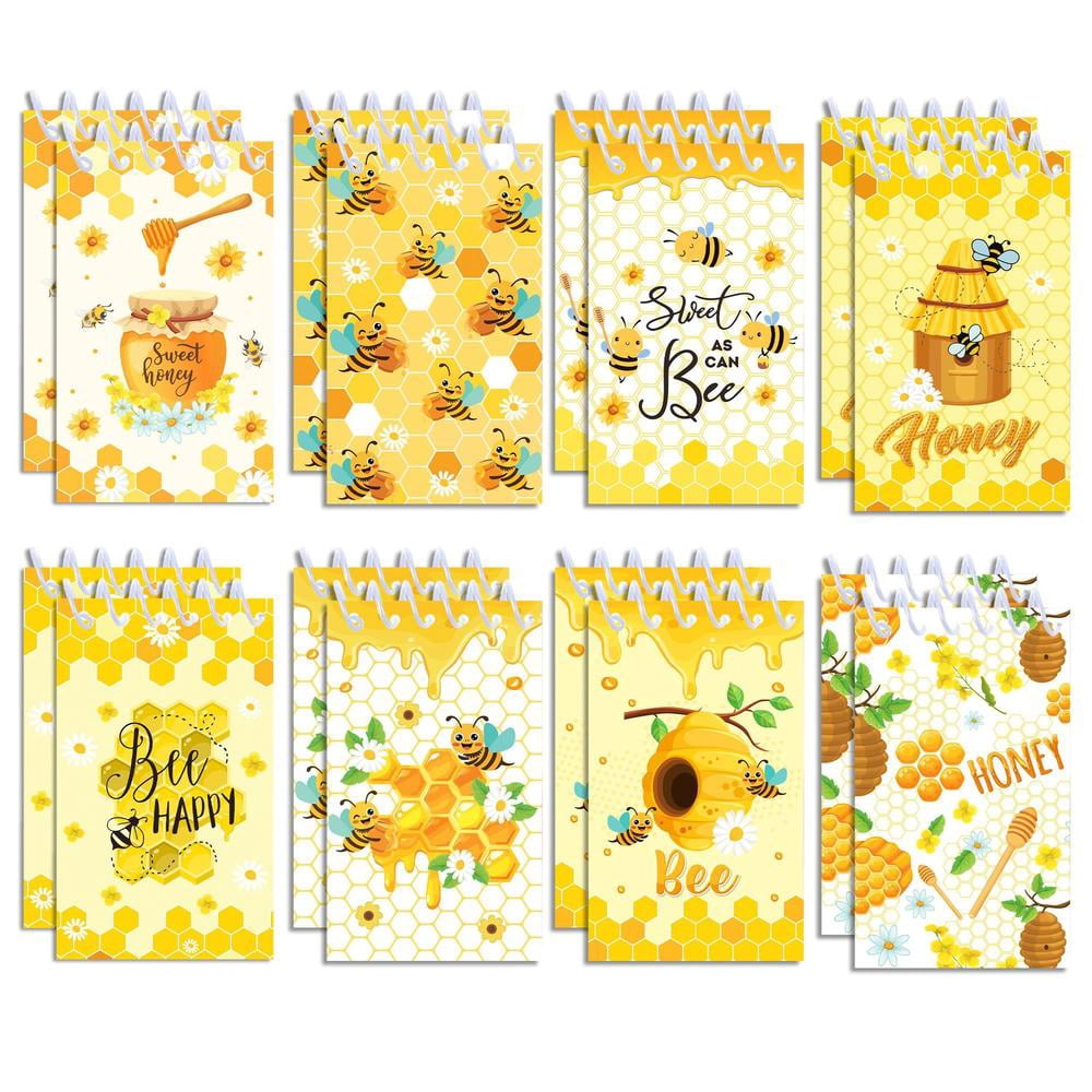 Mini Bee Themed Notepads Honeybee Party Favors Honeybee Spiral Pocket ...