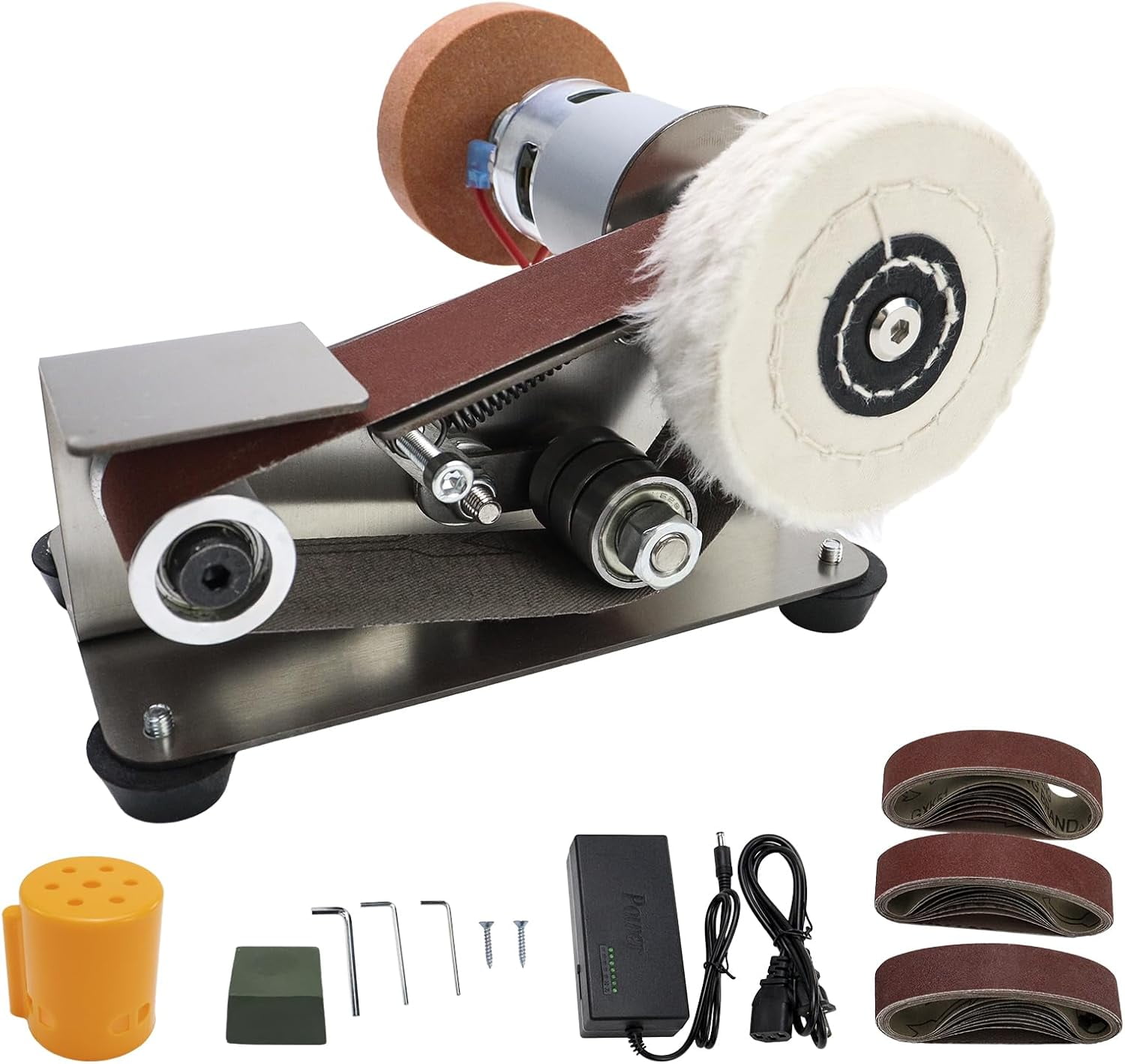 Mini Belt Sander, 15 Degree Knife Sharpener, Electric Power Bench Belt ...