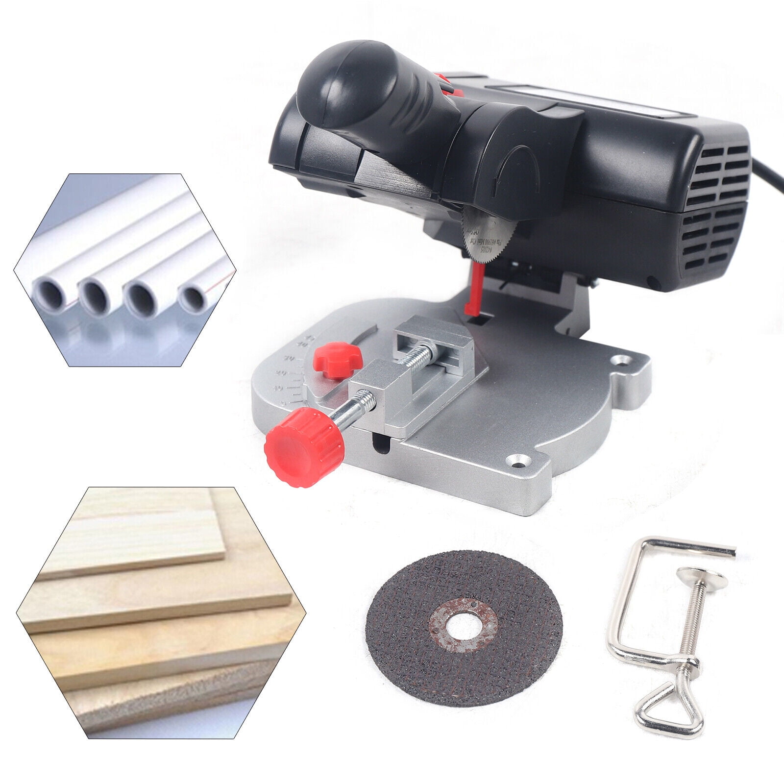 Mini Benchtop Cut Off Miter Saw, 90W, 2 Blades, Cuts Metal, Wood ...