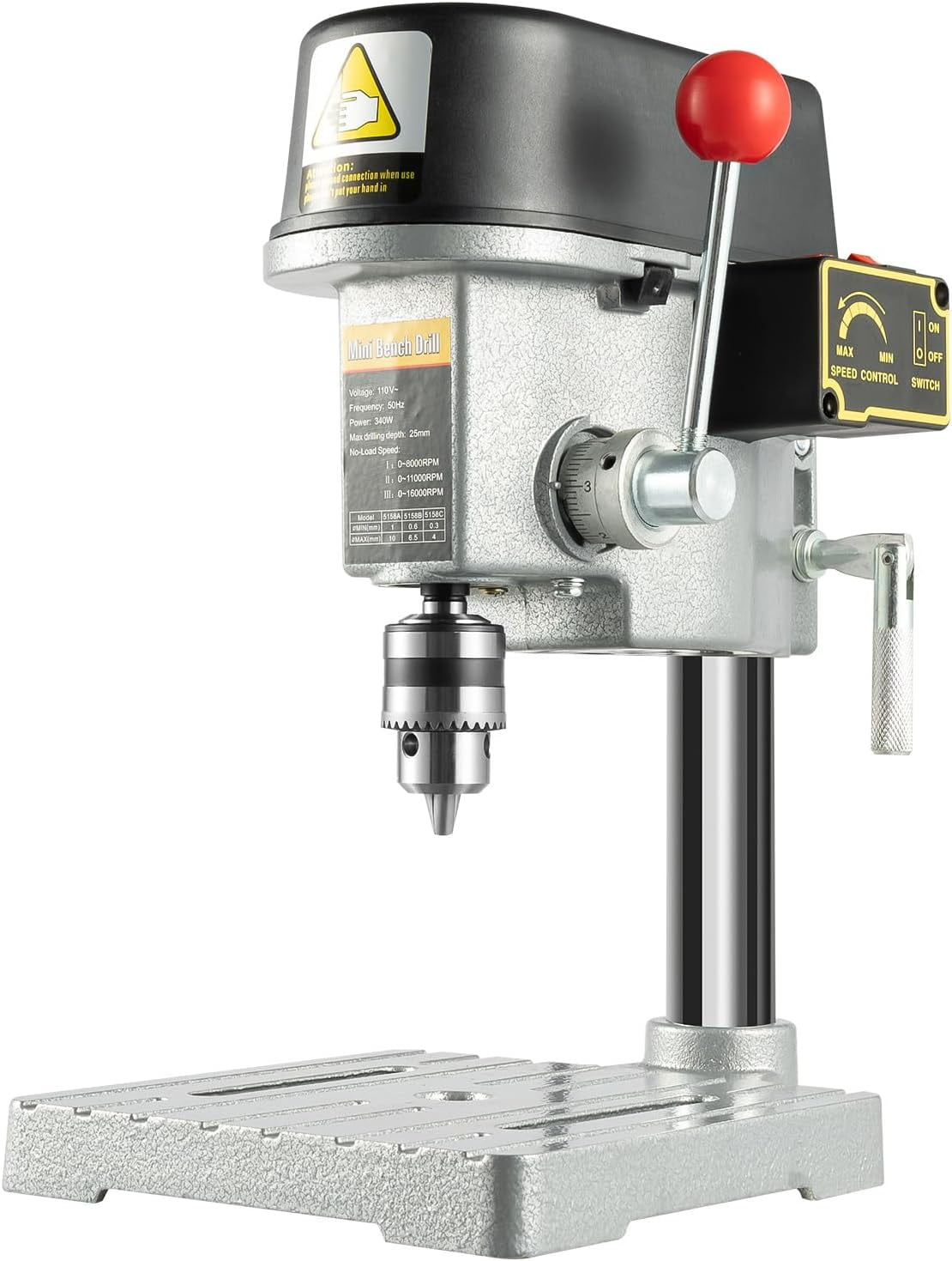 Mini Bench Drill Press Stand, 340W Portable Drill Workbench, Light-Duty ...