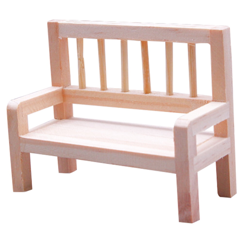 Mini Bench Figurine Wood Chair Modeling Statue Mini House Furniture ...