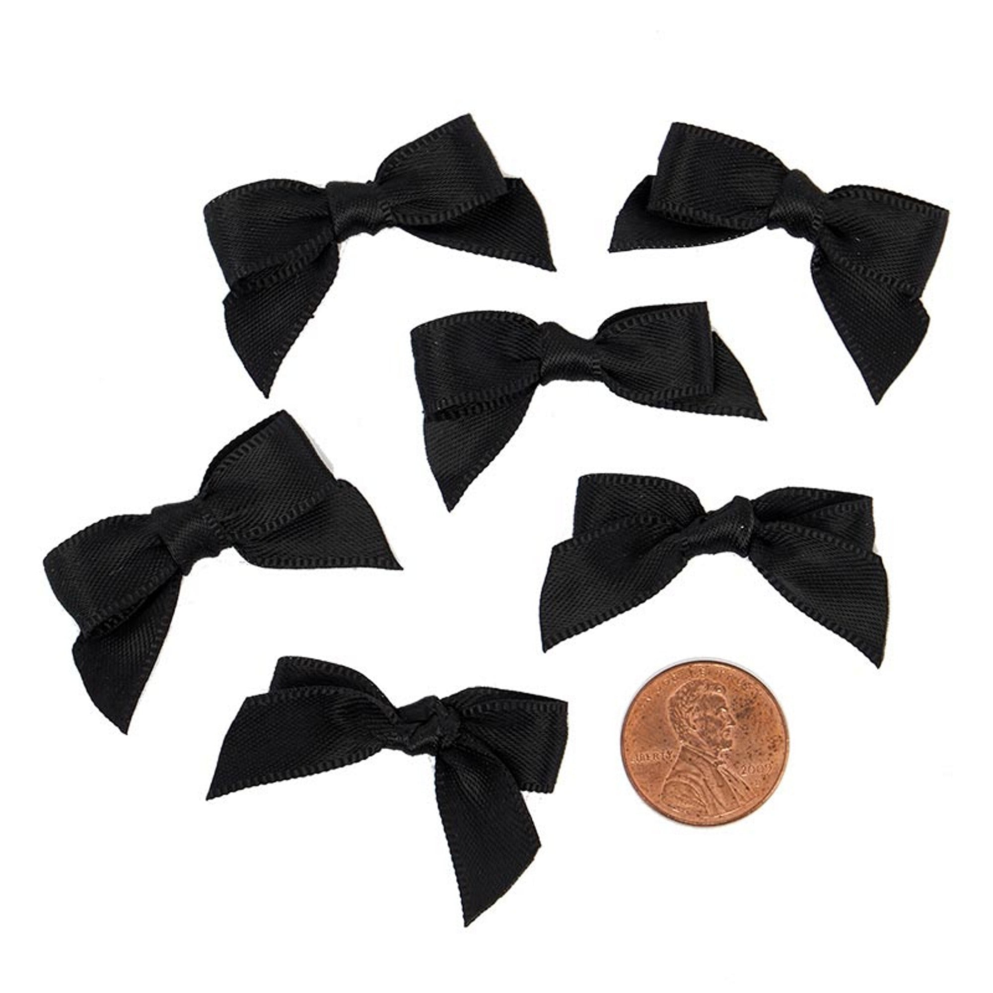 Mini Black Satin Bows - 1 3/8 in. x 1in. - 50 Pack - Walmart.com