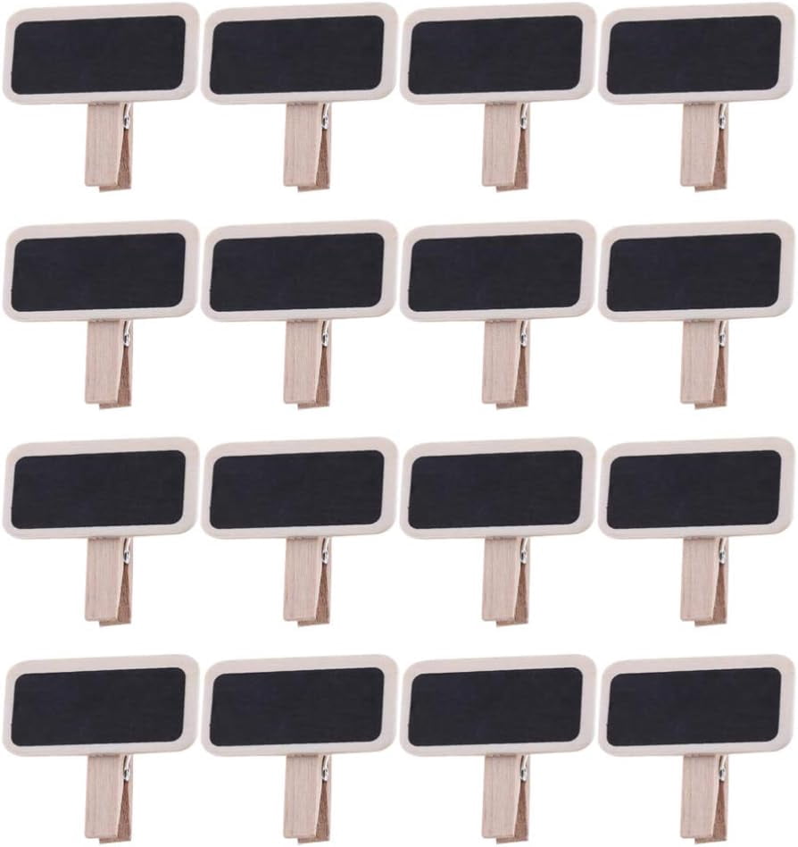 Mini Blackboard Retangle Wooden Chalkboard with Clip Chalk Board Tag ...