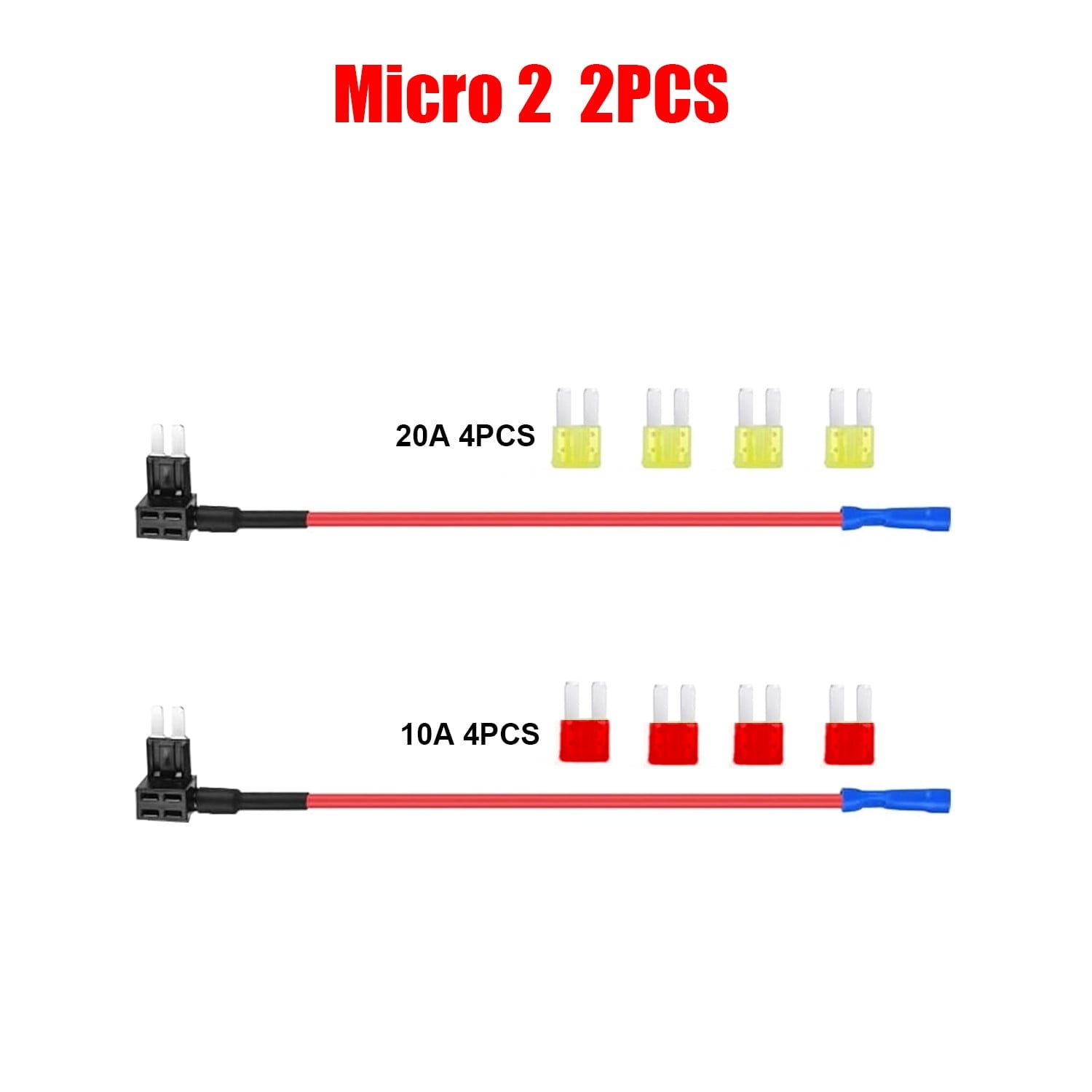 Mini Blade Fuse Holder Fuse with 10A, 20A Fuse - Tap 12V Car Add-a ...