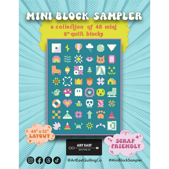 Mini Block Sampler Quilt Pattern Book by Art East Quilting Co - Walmart.com