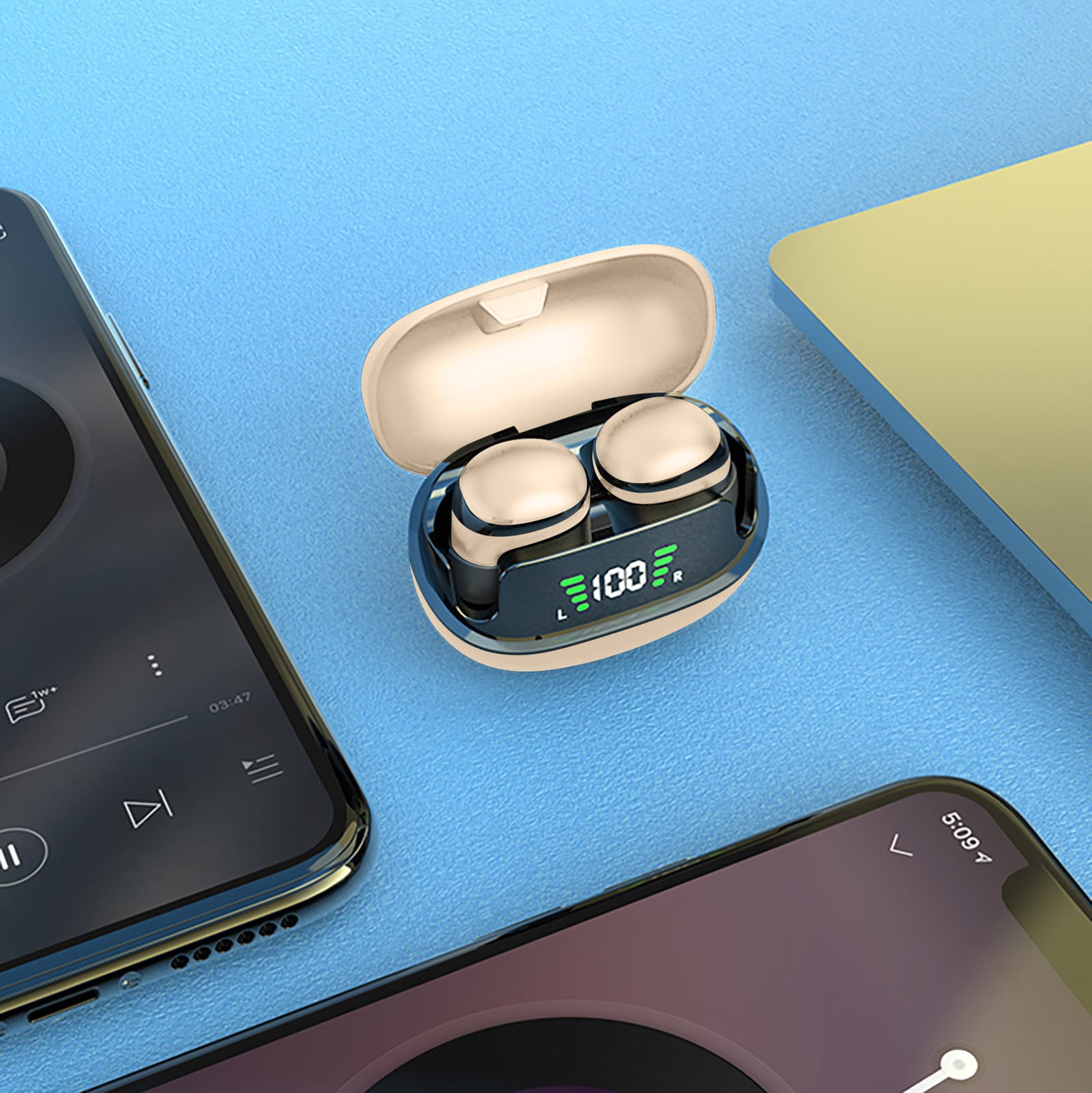 Mini Bluetooth Headset Earplug Type-low Power Digital Display Low Delay ...