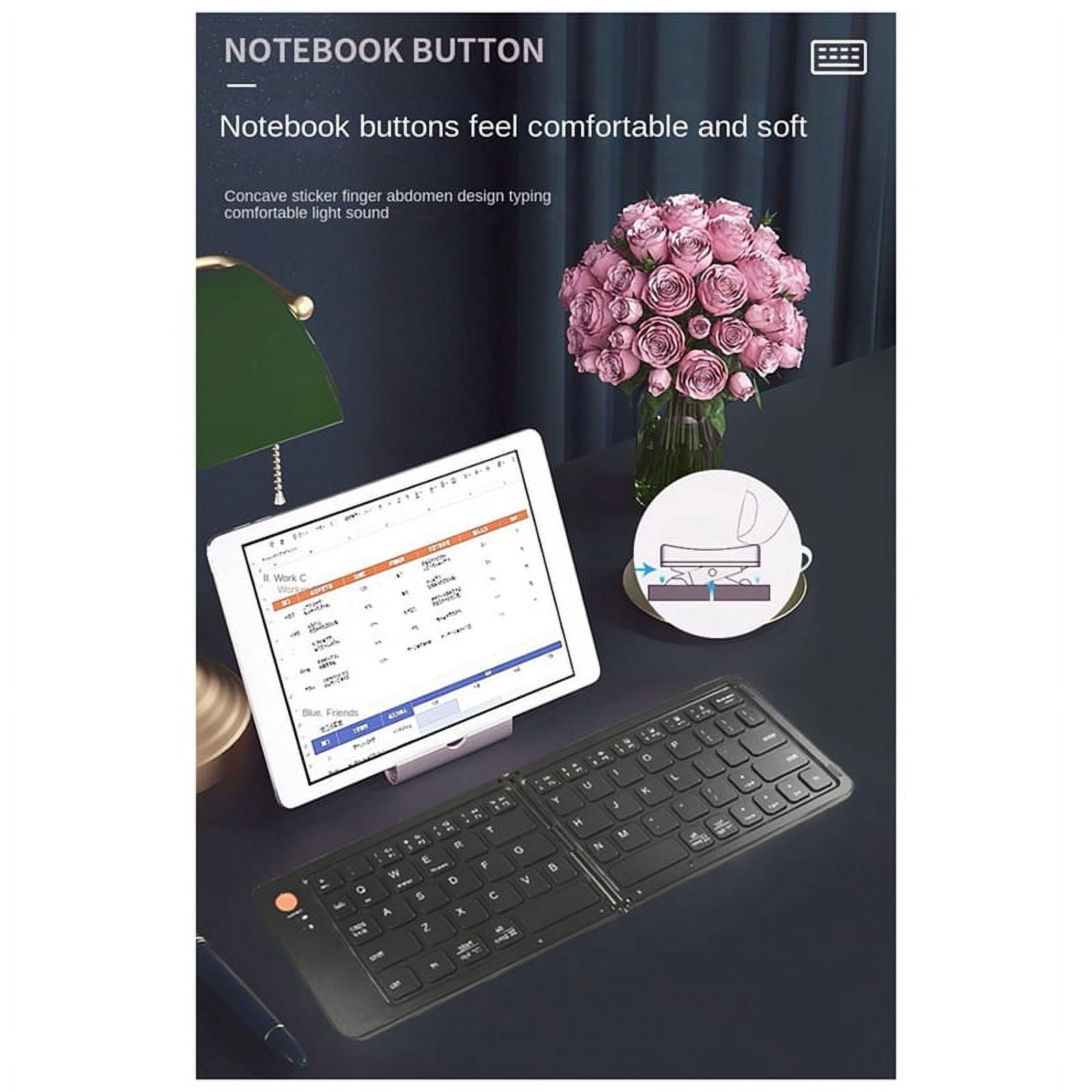 Mini Bluetooth Keyboard Portable Folding Wireless Keypad for IOS ...