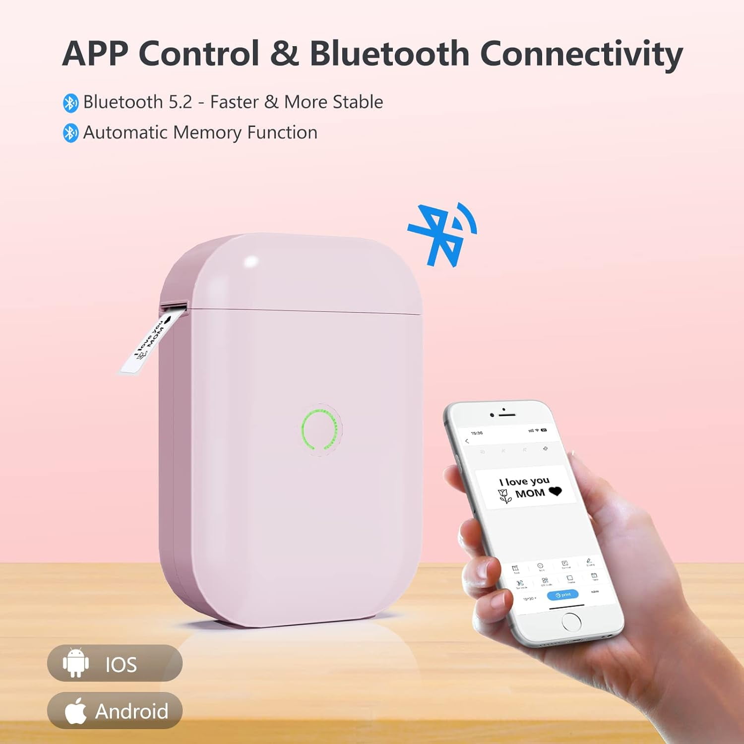 Mini Bluetooth Label Makers - D11 Pink Label Maker Machine with Tape ...