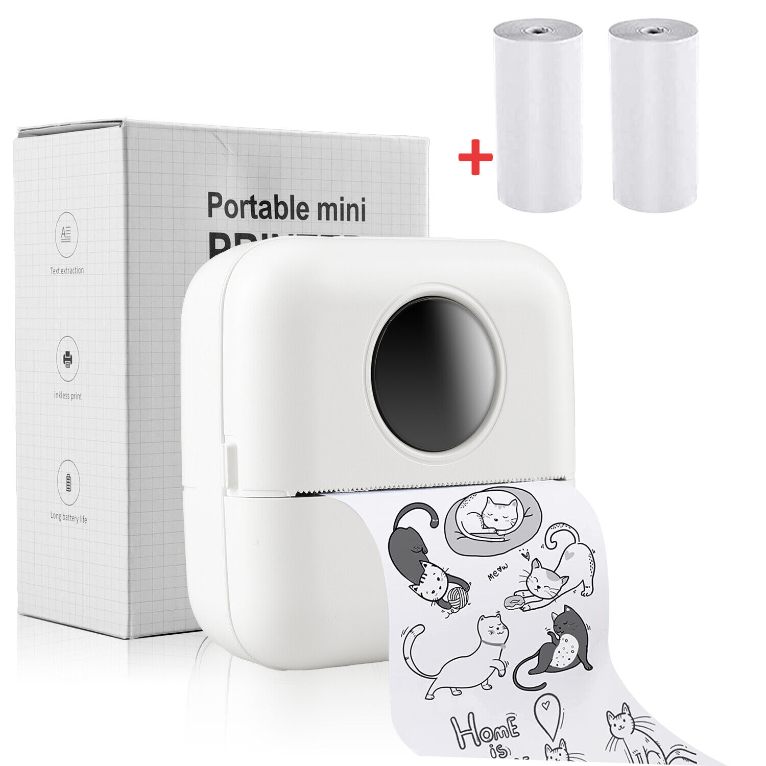 Mini Bluetooth Printer Portable Pocket Thermal Photo Printer/Roll ...