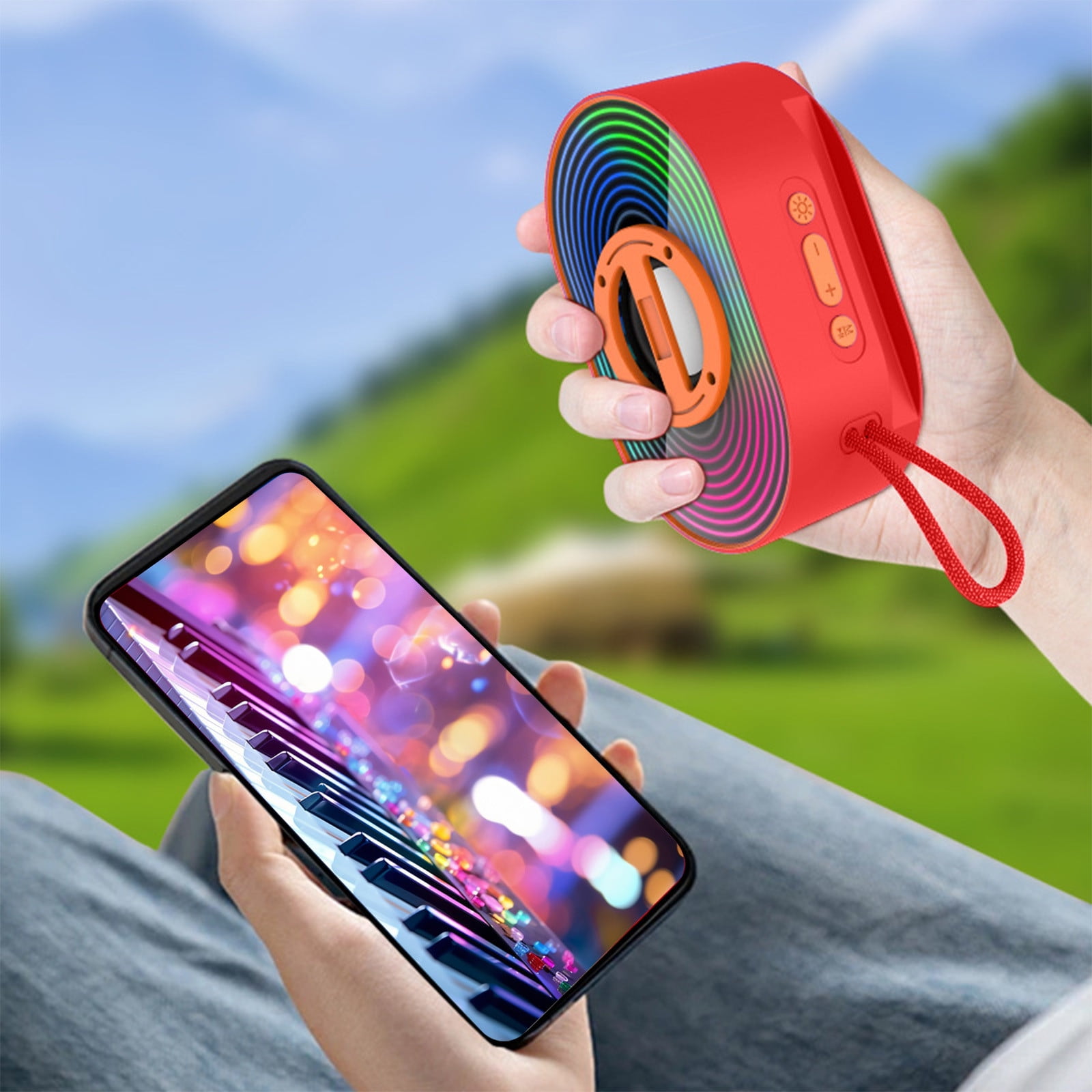 Mini Bluetooth Speaker Atmospheres Mirror Subwoofer Colorful Desktop ...