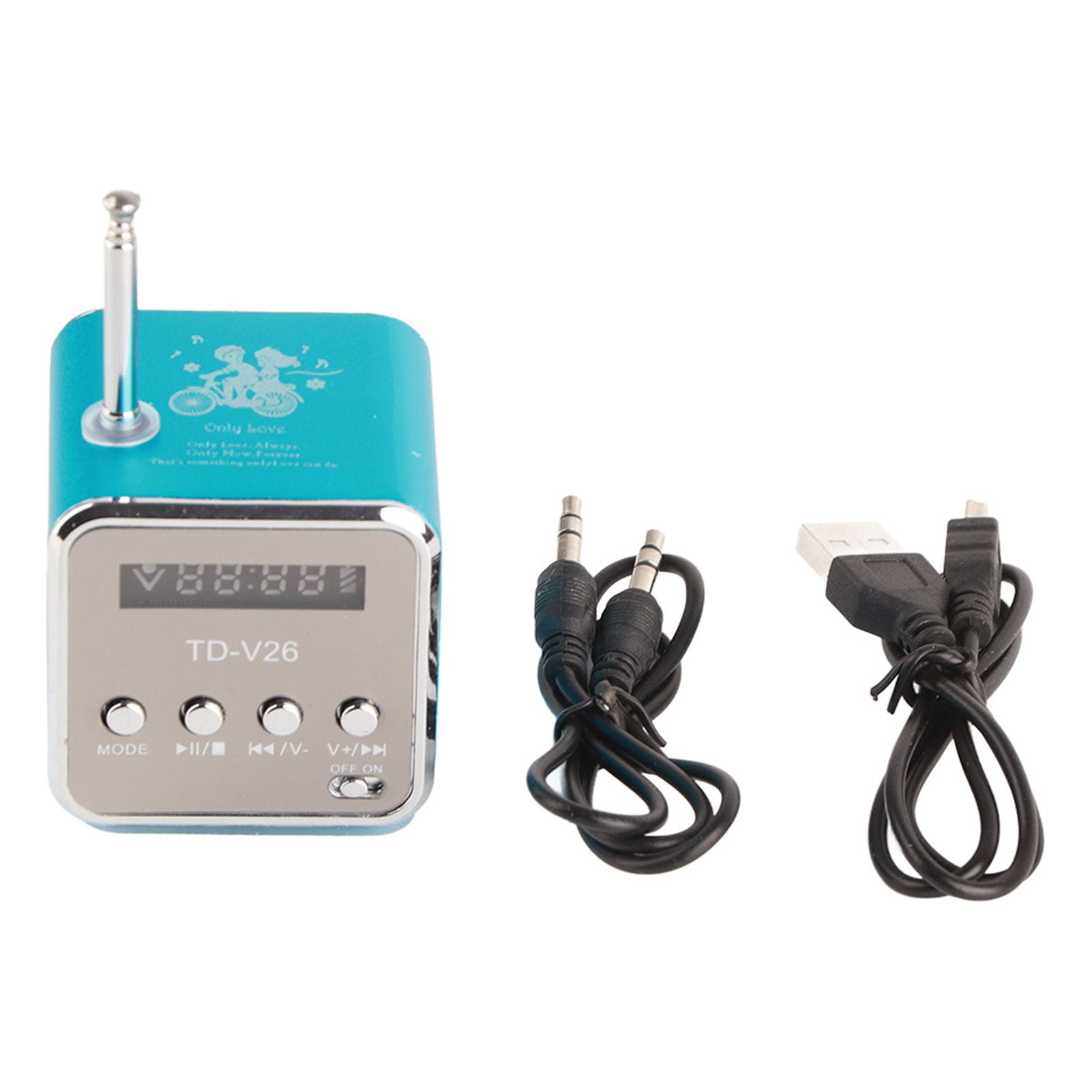 Mini Bluetooth Speaker Clear Sound 4 Buttons Design Screen Display FM ...