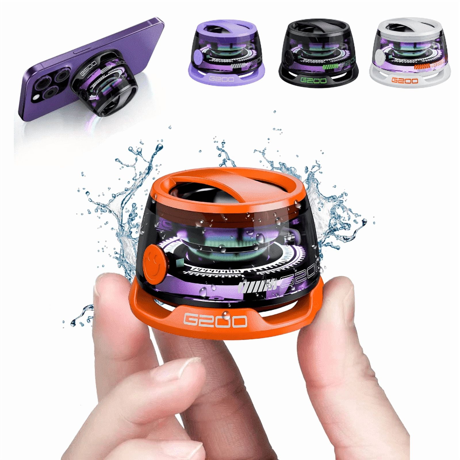 Mini Bluetooth Speaker with RGB Light & Phone Stand, Magnetic Wireless, 5.1 Surround Sound, Dual ...