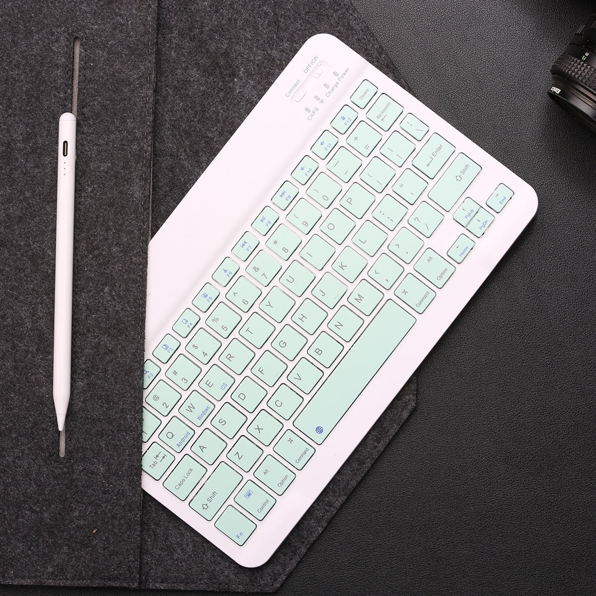 Mini Bluetooth-compatible Keyboard Wireless Keyboard Rechargeable 10 ...