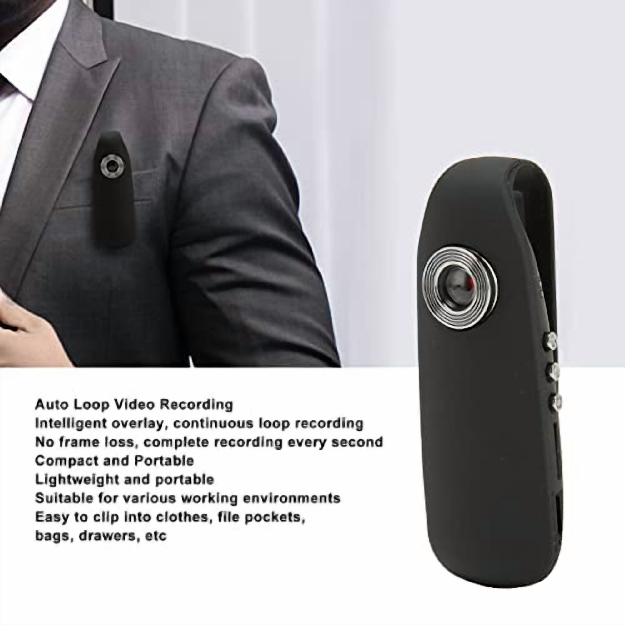 Mini Body Camera, 1080P HD Hidden Spy Camera Wearable Pocket Body Worn ...