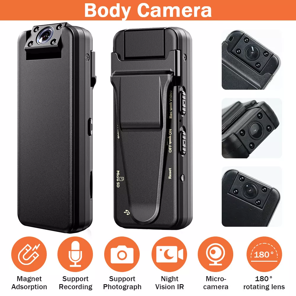 Mini Body Camera 1080P Spy Video Recorder Wearable Pocket Cam For Home ...