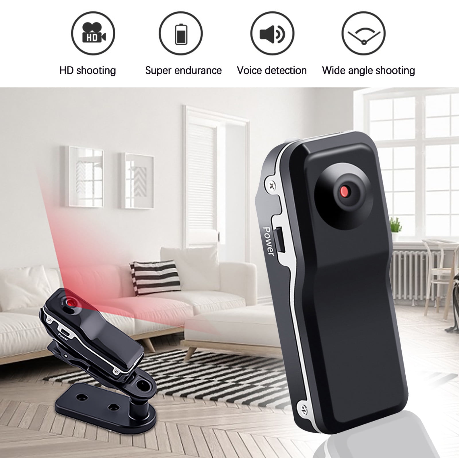 Mini Body Camera, Portable Video Camera, HD Back Clip Wearable Camera ...