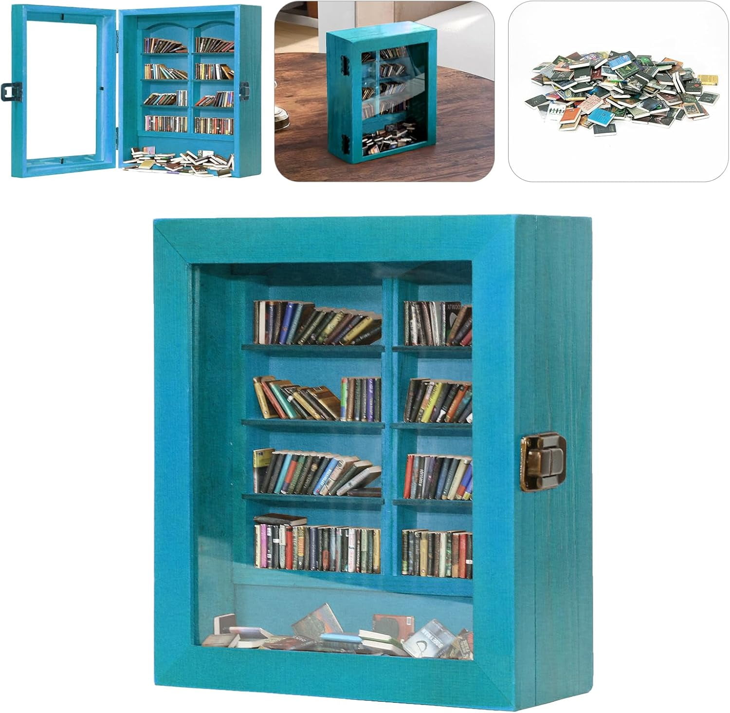 Mini Bookshelf for Shake Away Your Anxiety, Small Bookshelf with 200Pcs ...