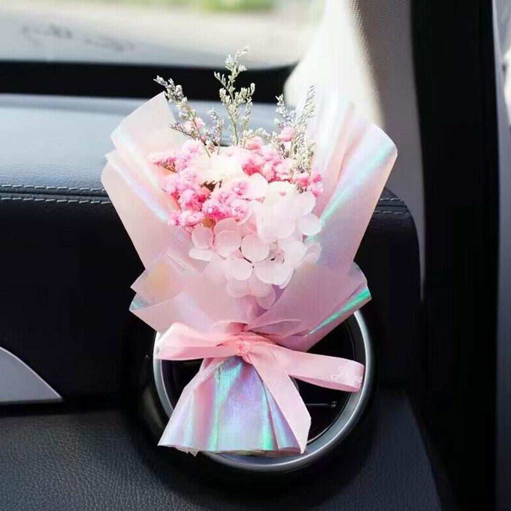Mini Bouquet Flowers For Car, Vent Clips, Cute Flower Freshener, Women ...