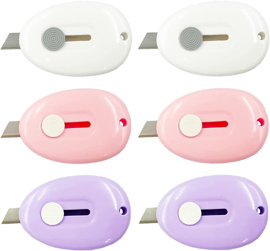 Mini Box Cutters, 6Pcs Retractable Art Cutter Utility Knife,Cute Water ...