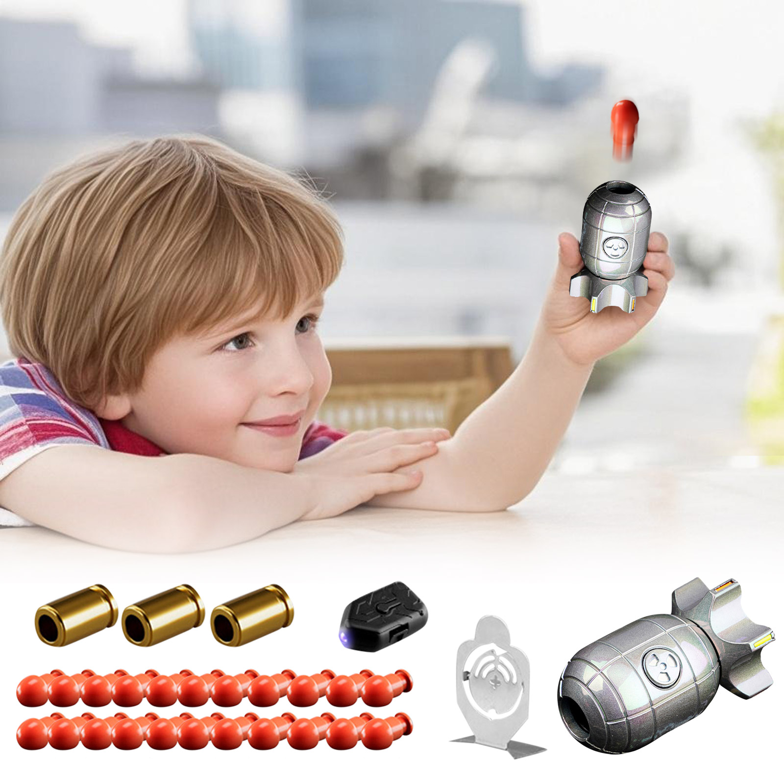 Mini Boy Metal Ejecting Soft Toy Set Action Figure With Missile Model ...